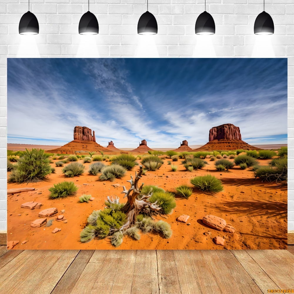 West Desert Scery Photography Backdrop Sand Cactus Dunes Cowboy ...