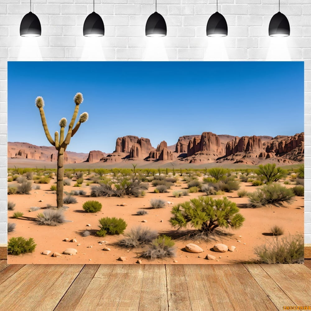 West Desert Scery Photography Backdrop Sand Cactus Dunes Cowboy ...