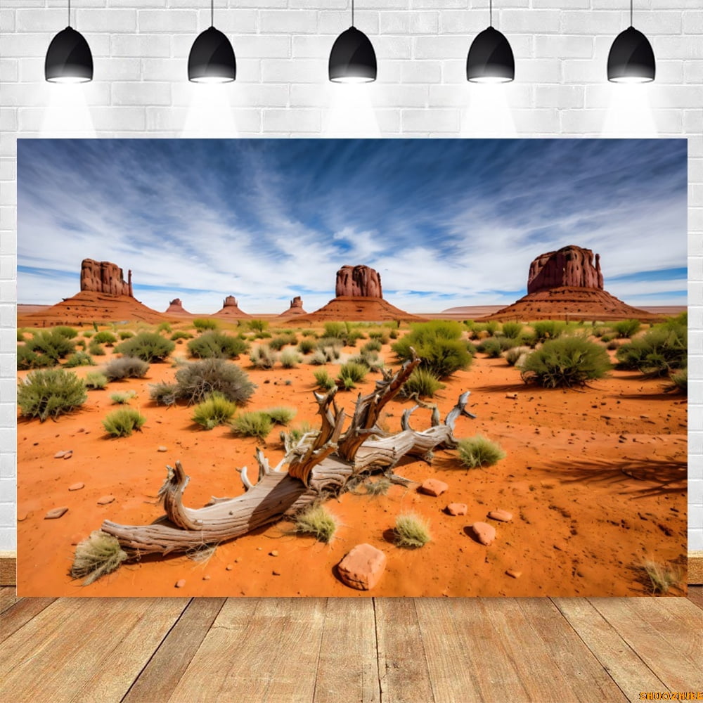 West Desert Scery Photography Backdrop Sand Cactus Dunes Cowboy ...
