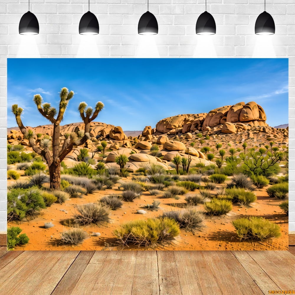 West Desert Scery Photography Backdrop Sand Cactus Dunes Cowboy ...