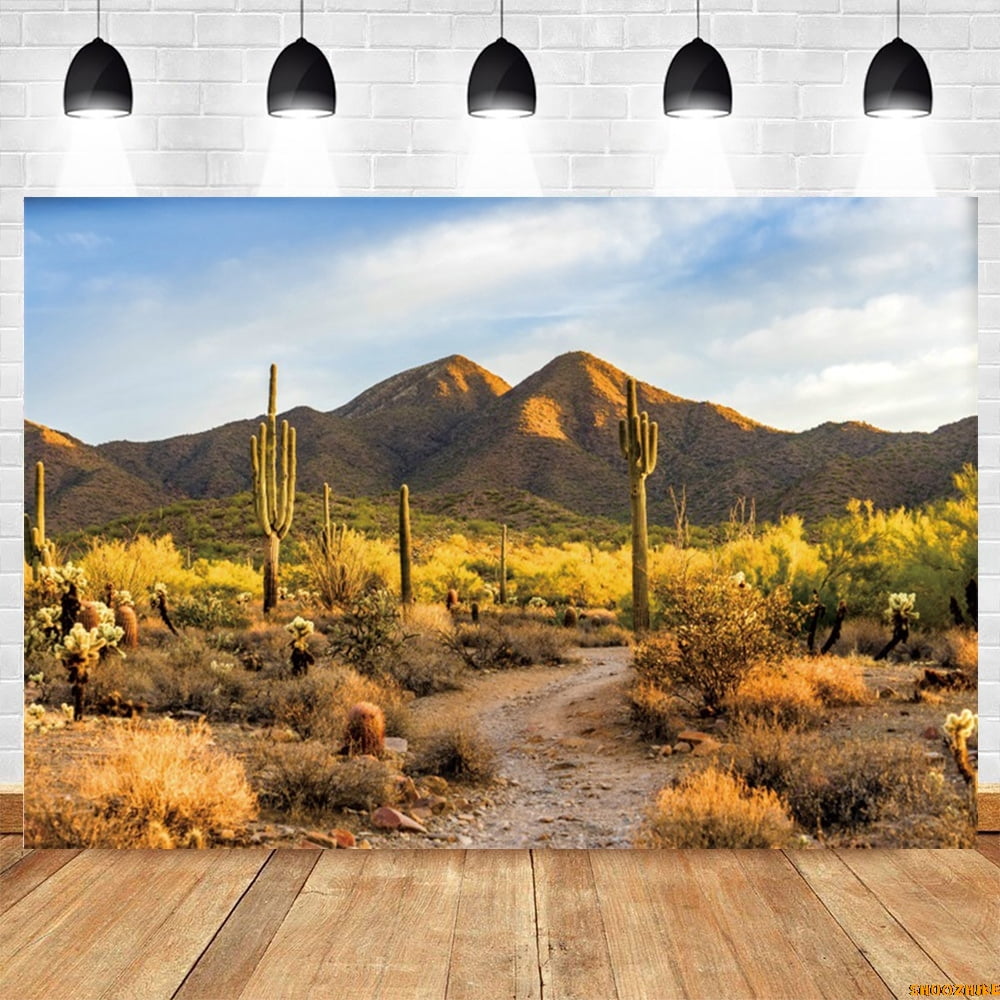 West Desert Scery Photography Backdrop Sand Cactus Dunes Cowboy ...