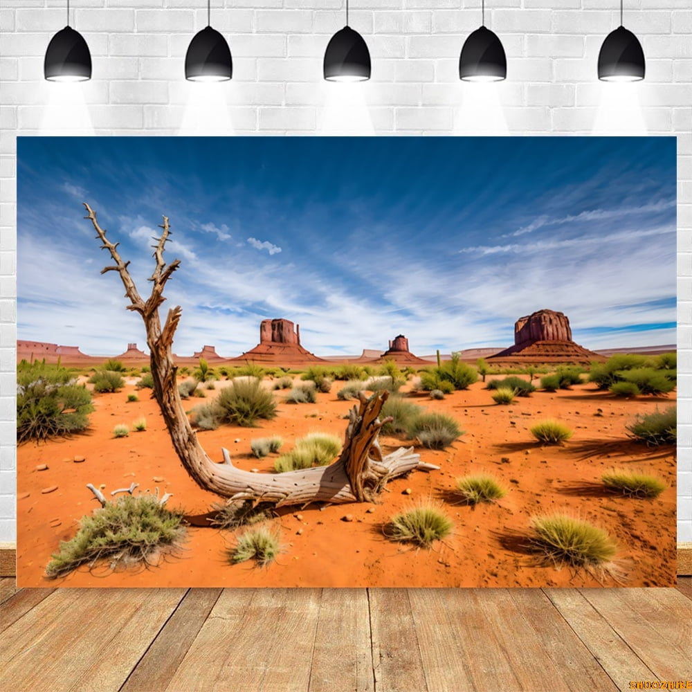 West Desert Scery Photography Backdrop Sand Cactus Dunes Cowboy ...