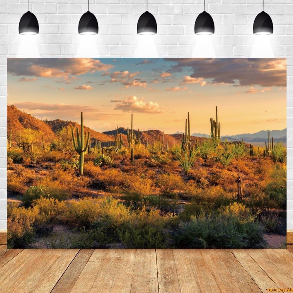 West Desert Scery Photography Backdrop Sand Cactus Dunes Cowboy ...