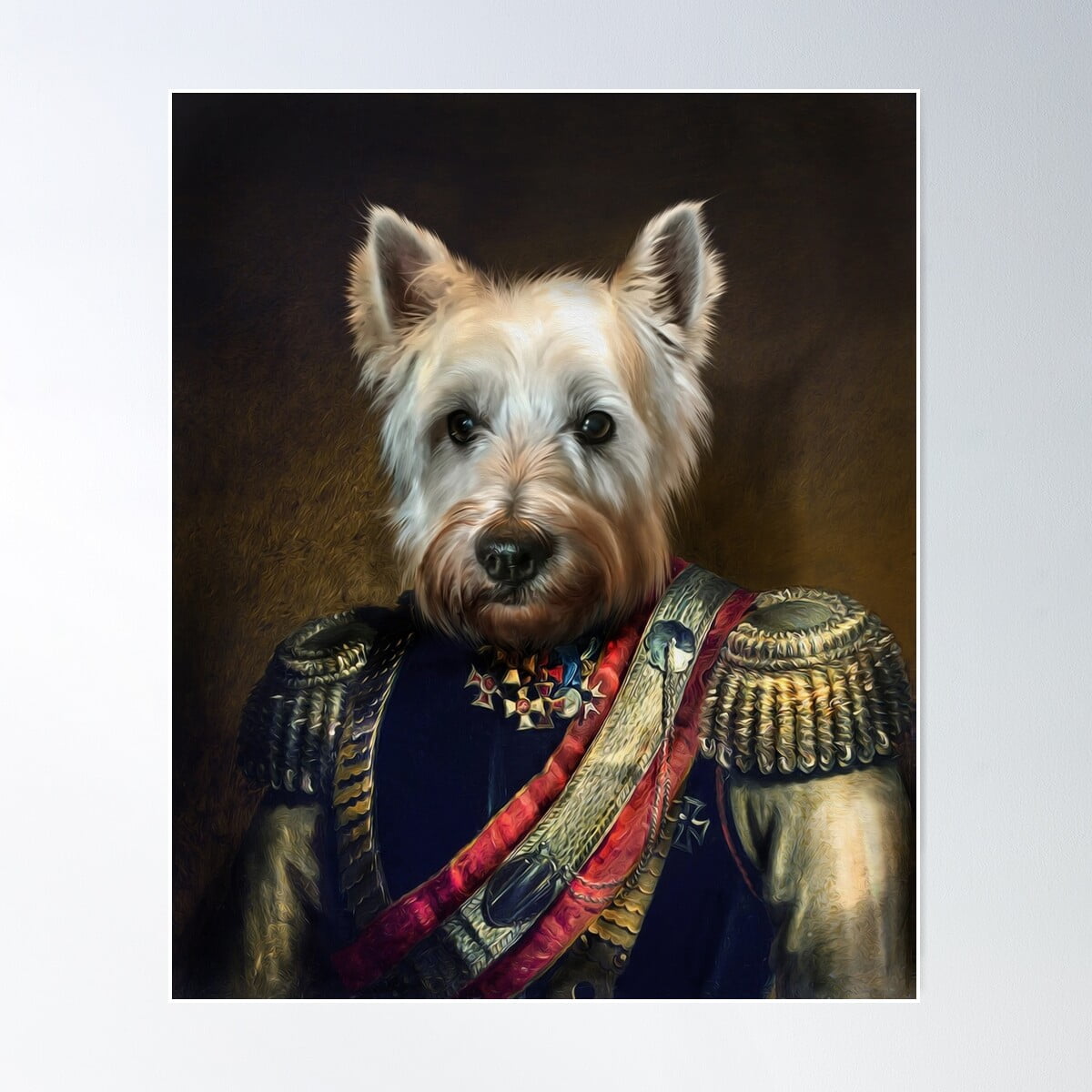 West Highland Dog Portrait - Meatball Poster Wall Art, Modern Wall ...