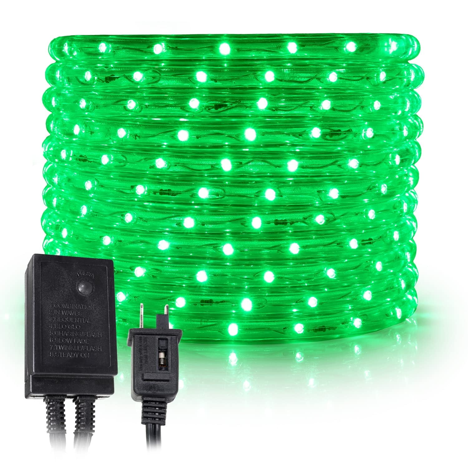 West Ivory 10ft LED Rope Lights w/ 8 Modes 1/2" Thick Flickering Fading ...