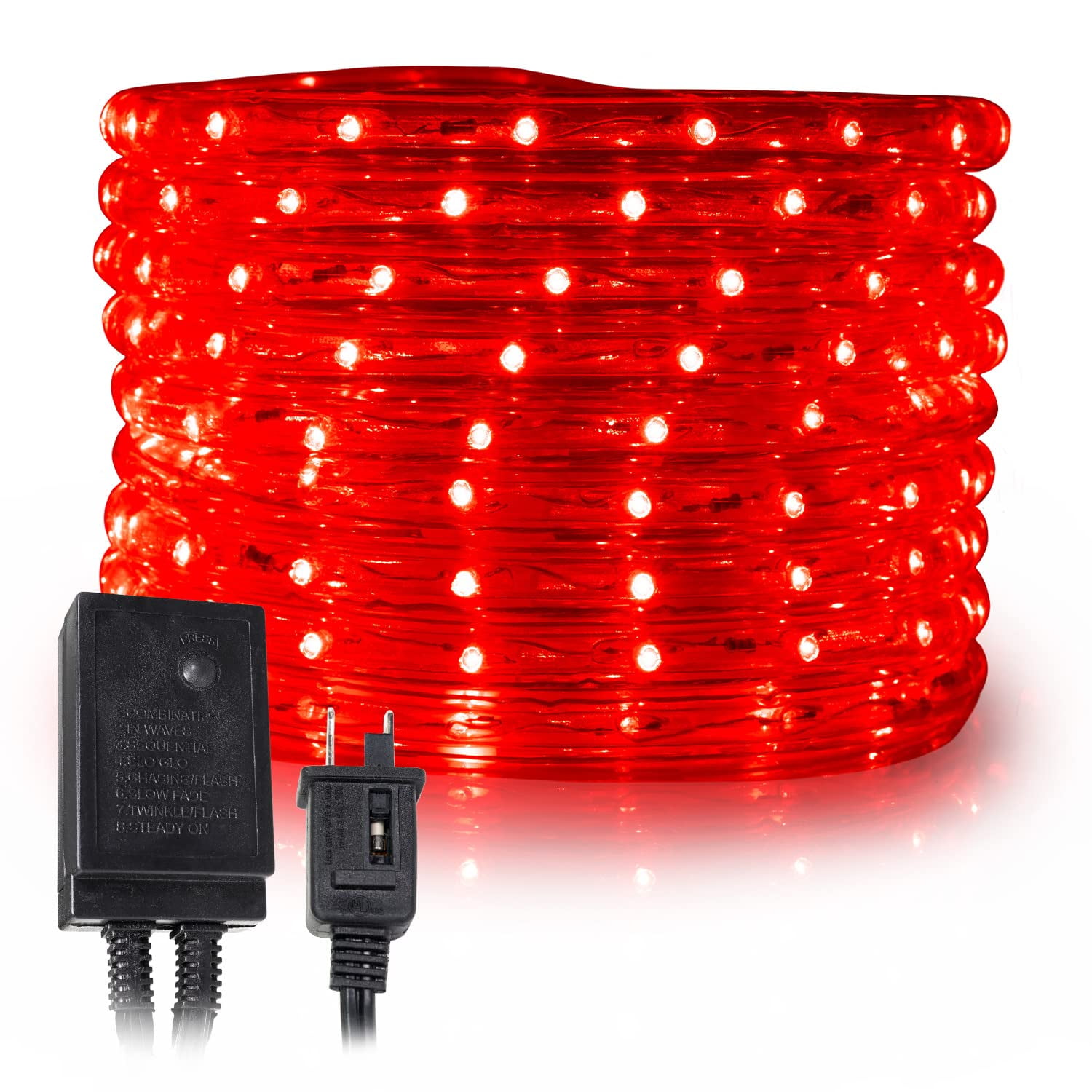 West Ivory 25ft LED Rope Lights w/ 8 Modes Flickering Fading, Outdoor ...