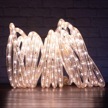 Warm White LED Rope Lights 3/8" Thick | IP65 Outdoor Lighting | Bright ...