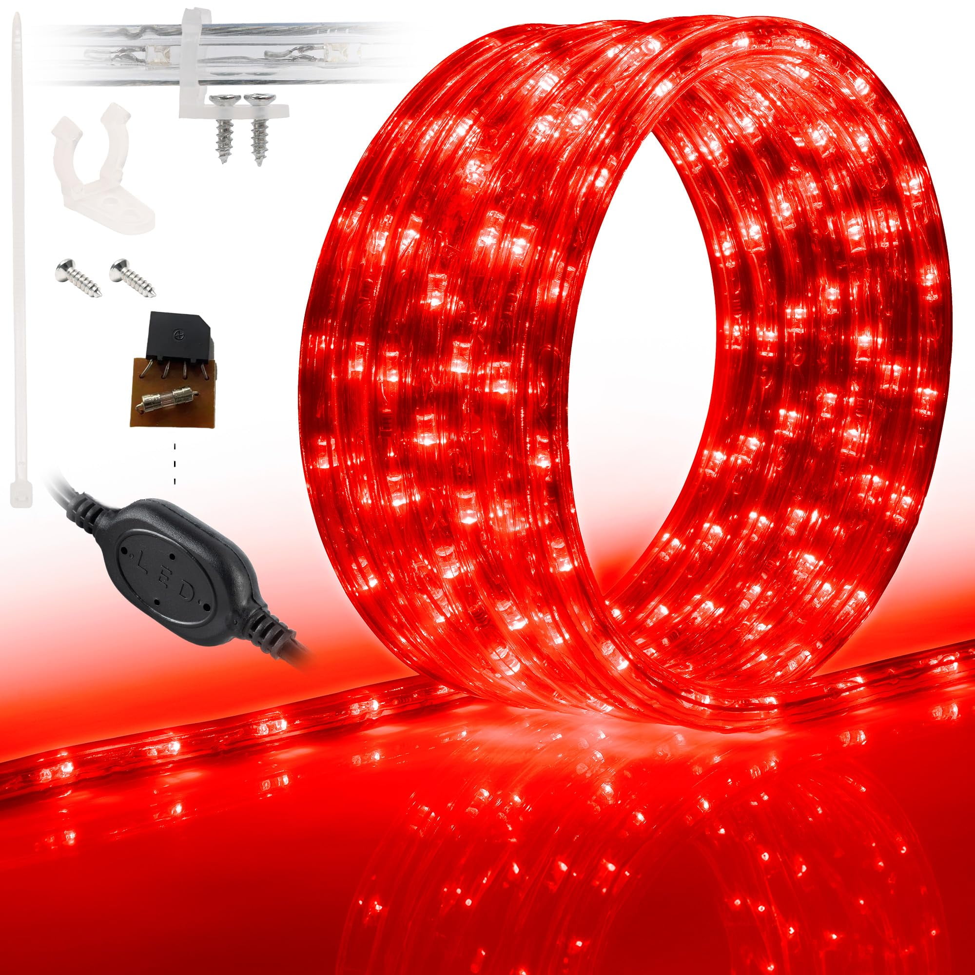 West Ivory 216LEDs, 20ft LED Outside Rope Lights, Waterproof Permanent ...