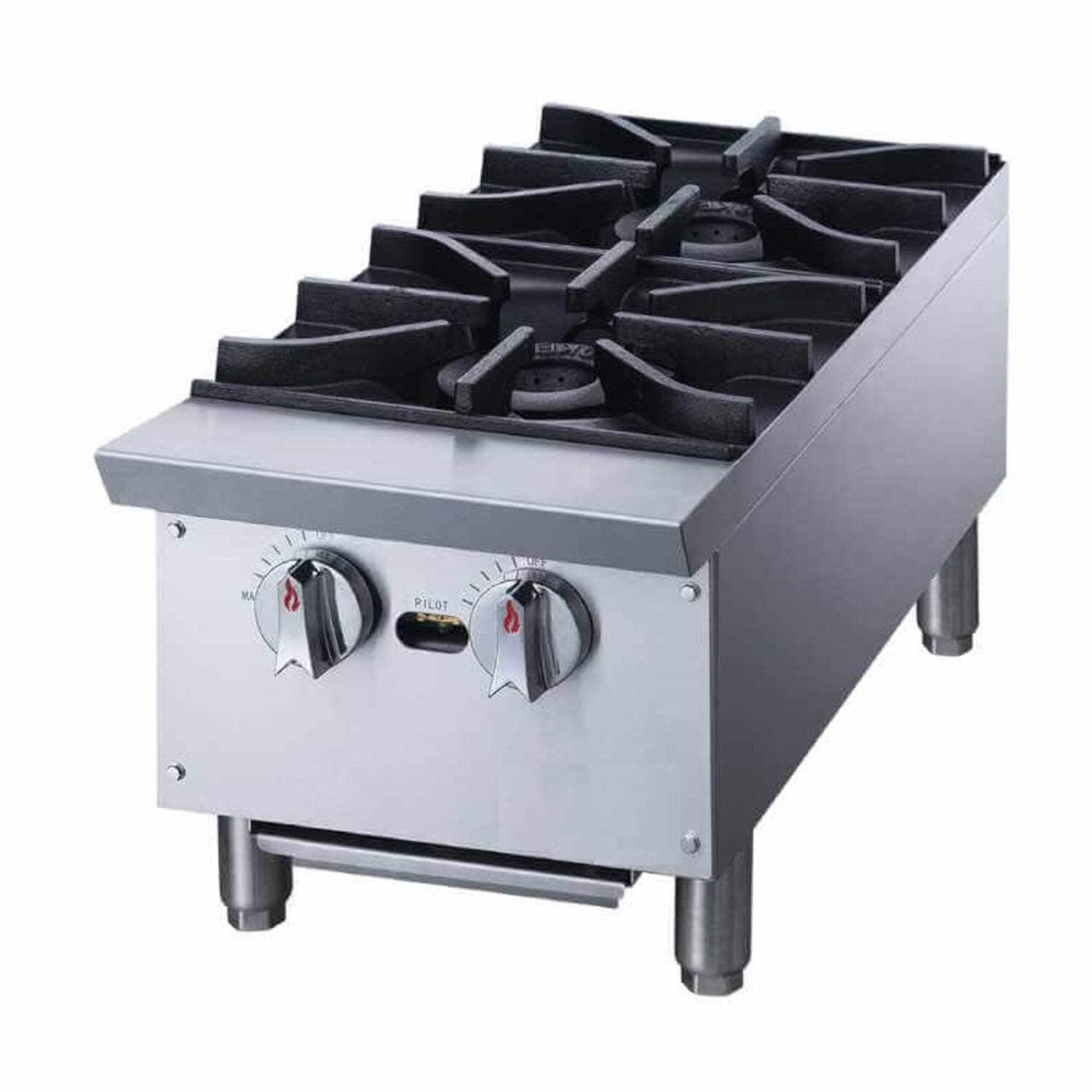 West Kitchen WCHPA12 12"W NG/LP Gas Hot Plate with 2 Burners - Walmart.com