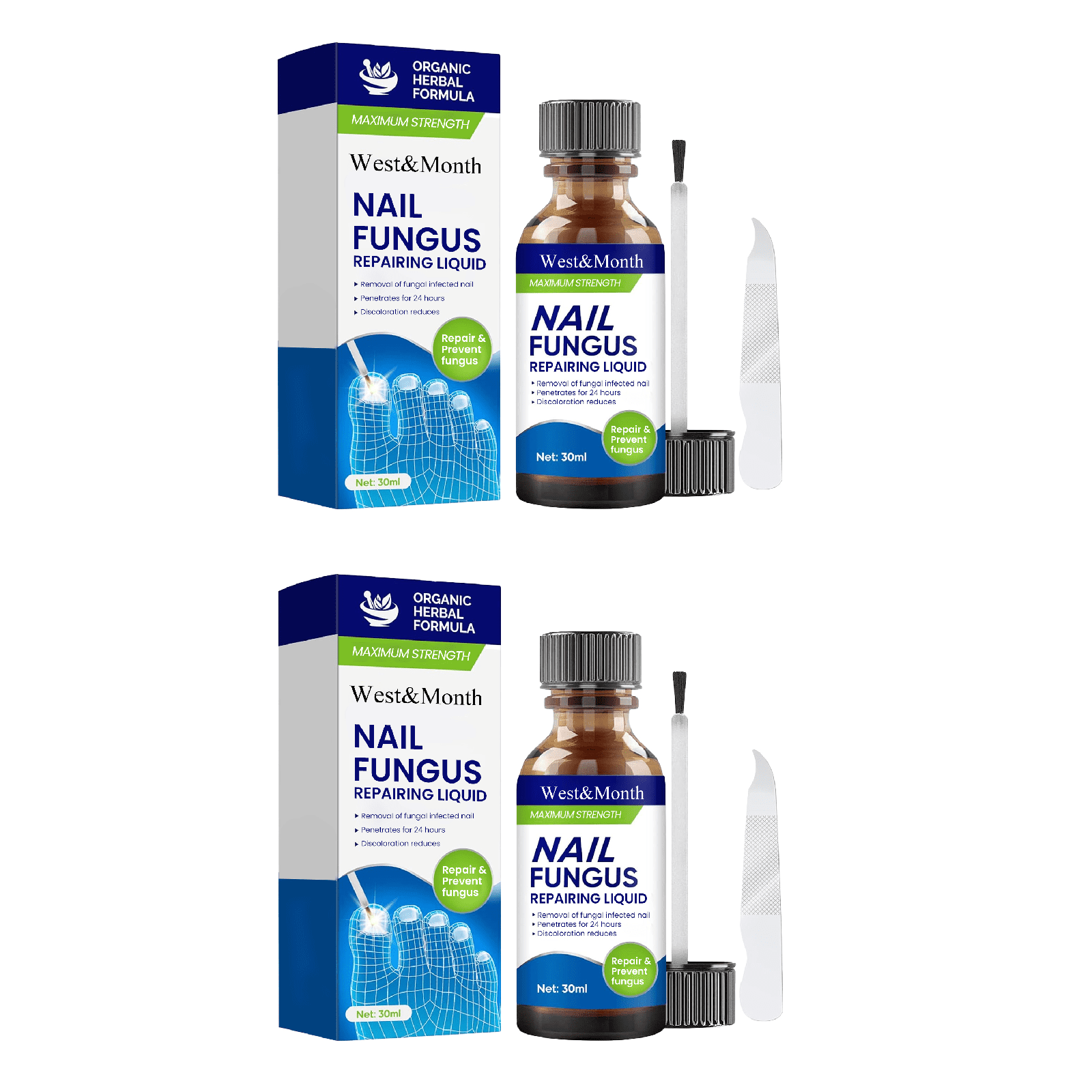 West&Month Grey Nail Repair Solution Thickening, Brightening, Grey ...