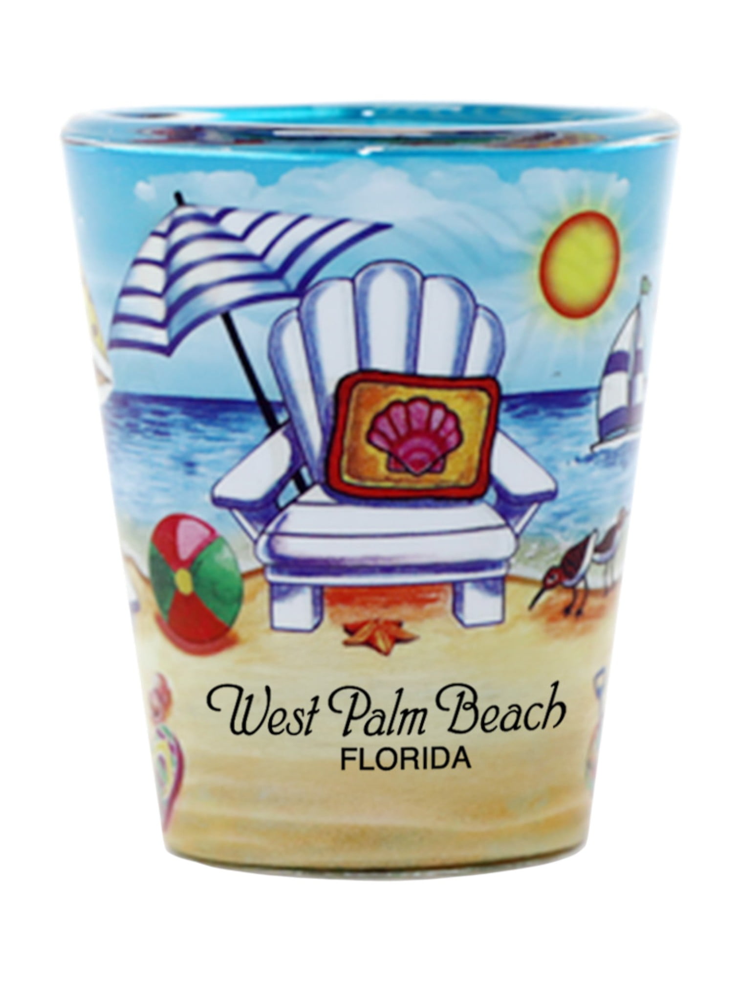 West Palm Beach Florida Beach Chair In and Out Shot Glass - Walmart.com