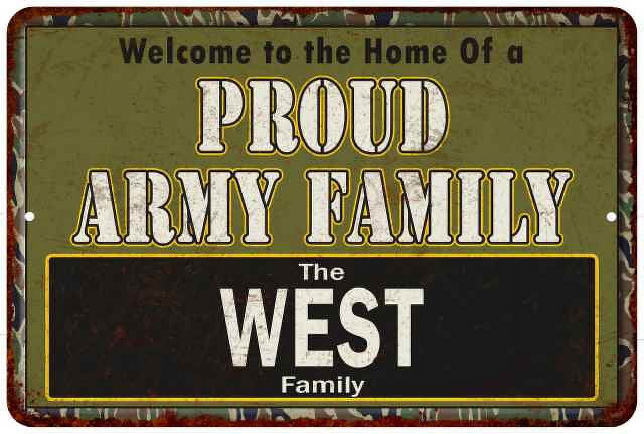 West Proud Army Family Sign Gift 8x12 Metal Sign 108120023115 - Walmart.com