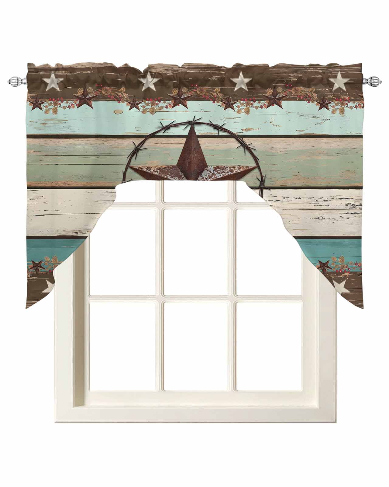 West Texas Star Rustic Kitchen Curtains Swag Valance for Windows ...
