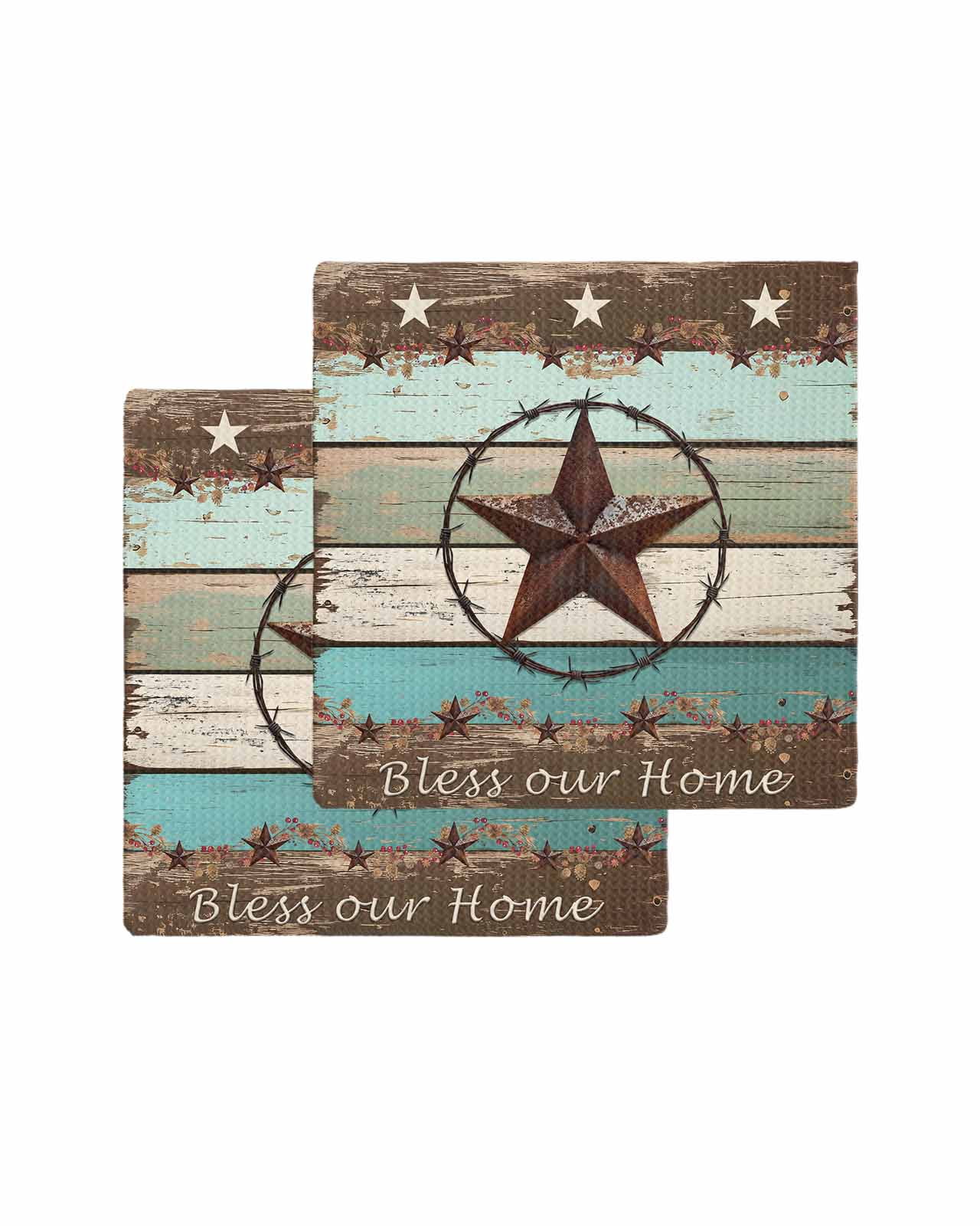 West Texas Star Rustic Kitchen Dish Towels for Drying Dishes Set of 2 ...