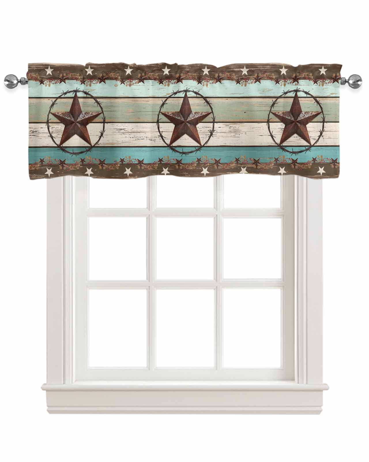West Texas Star Rustic Kitchen Valances for Windows Farmhouse Linen ...