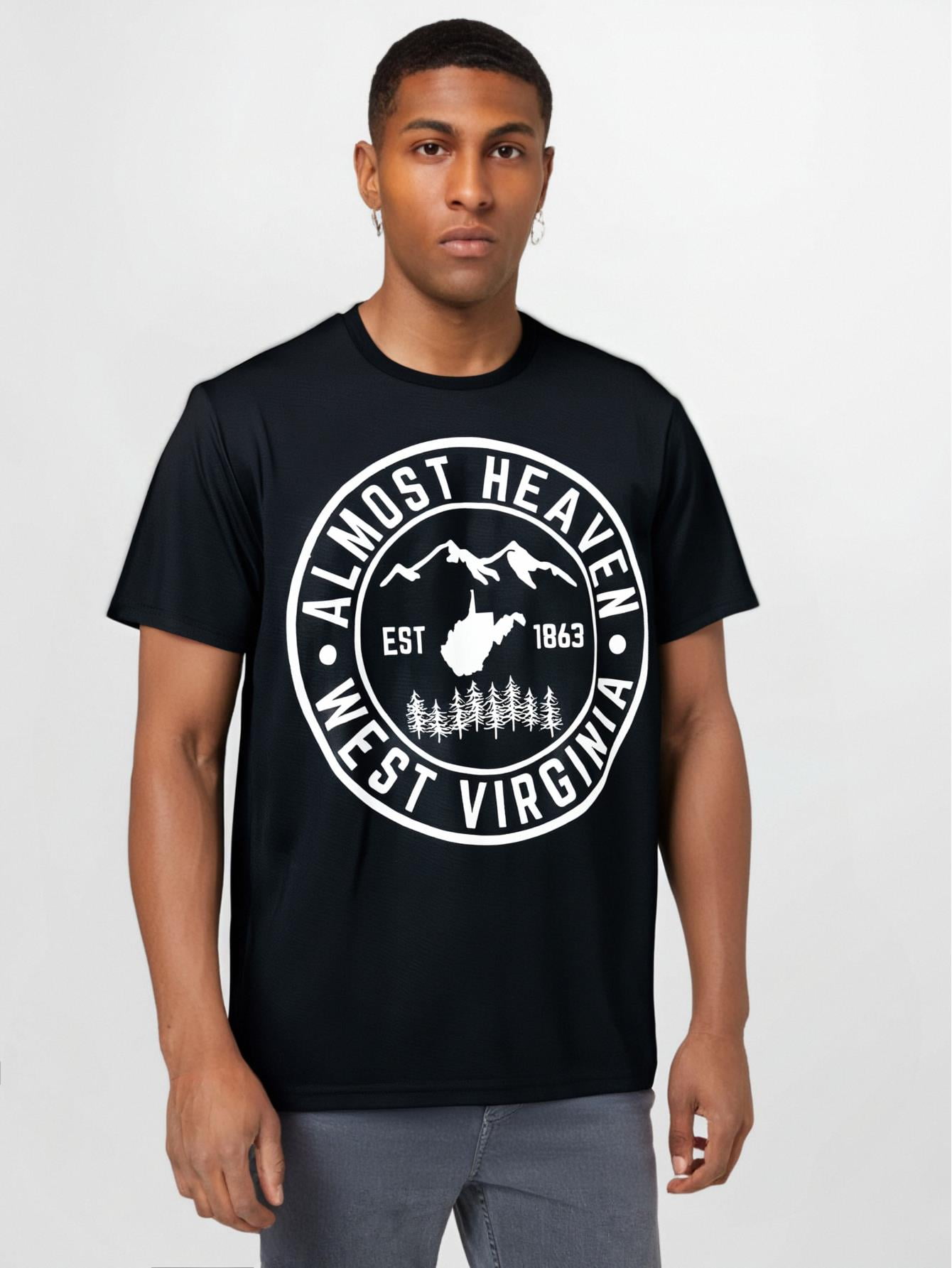 West Virginia Almost Heaven State Map WV Home Mountain 304 T-Shirt ...