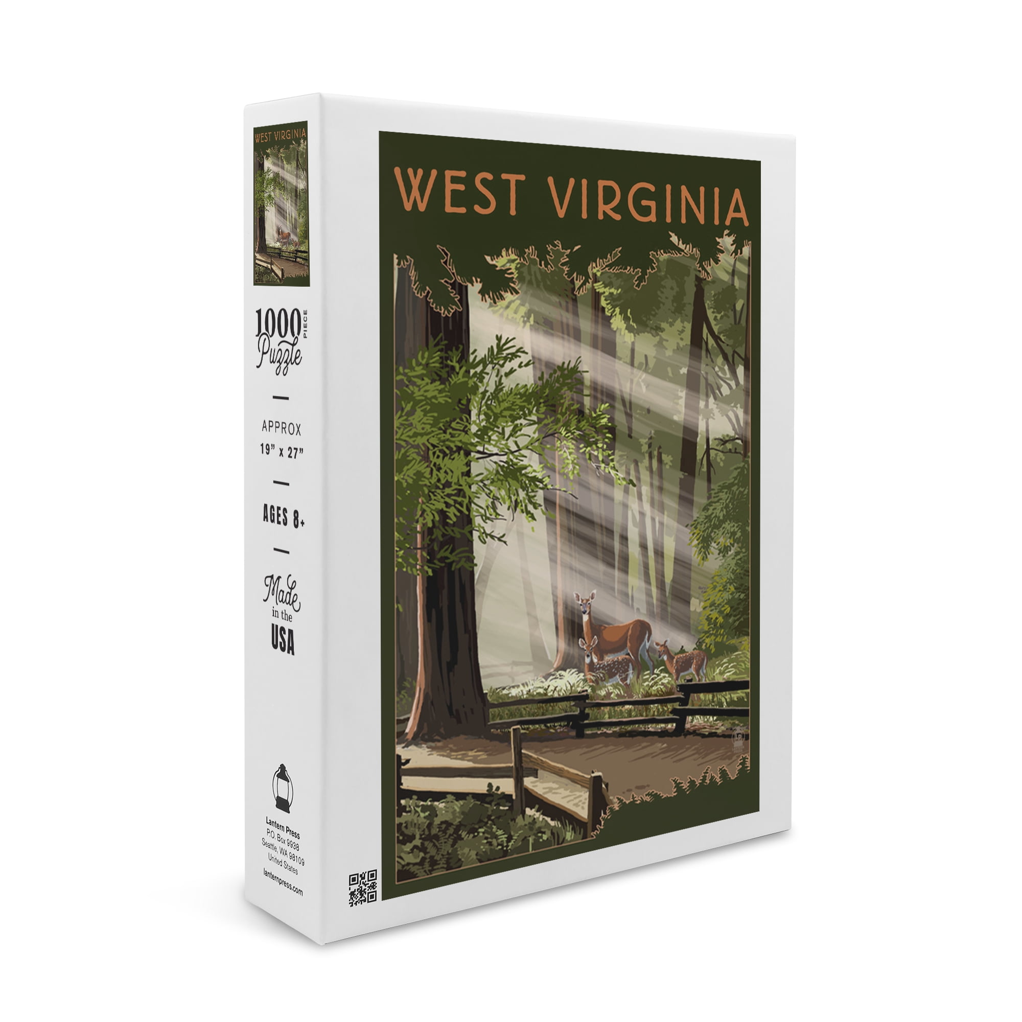 West Virginia, Deer and Fawns (1000 Piece Puzzle, Size 19x27 ...