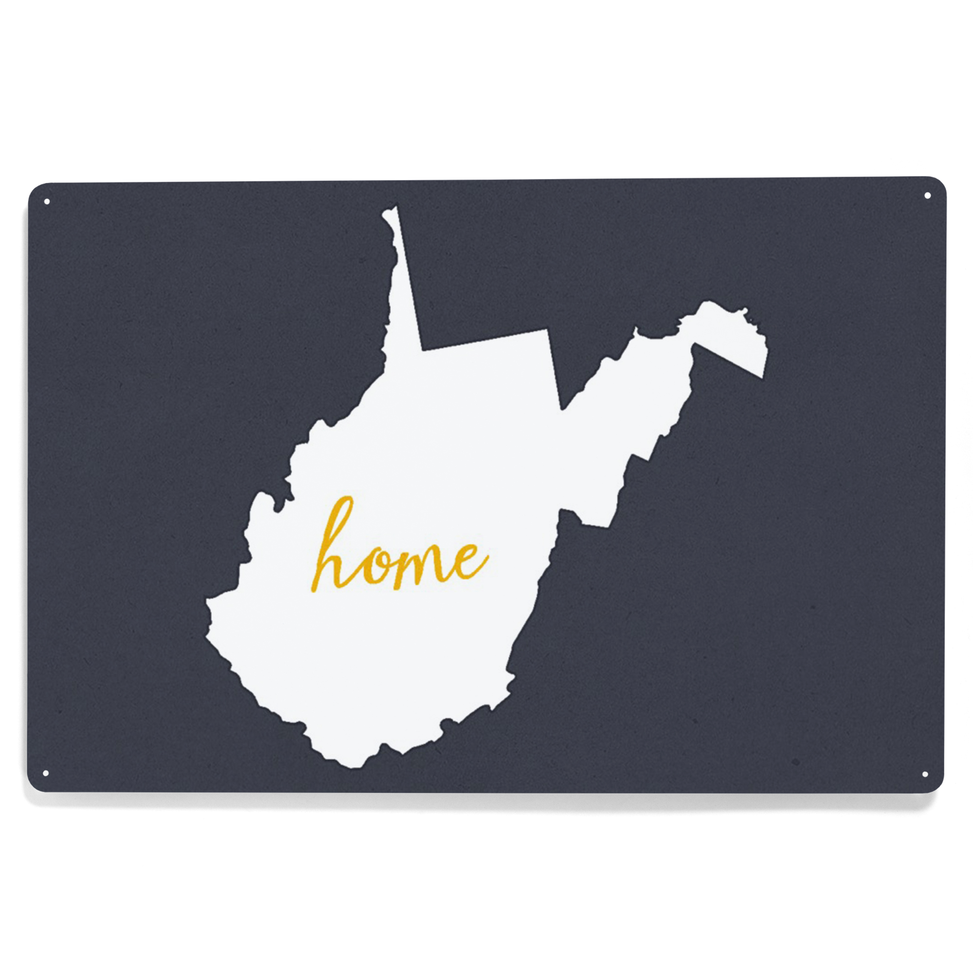 West Virginia, Home State, White on Gray (12x18 Aluminum Art, Indoor ...