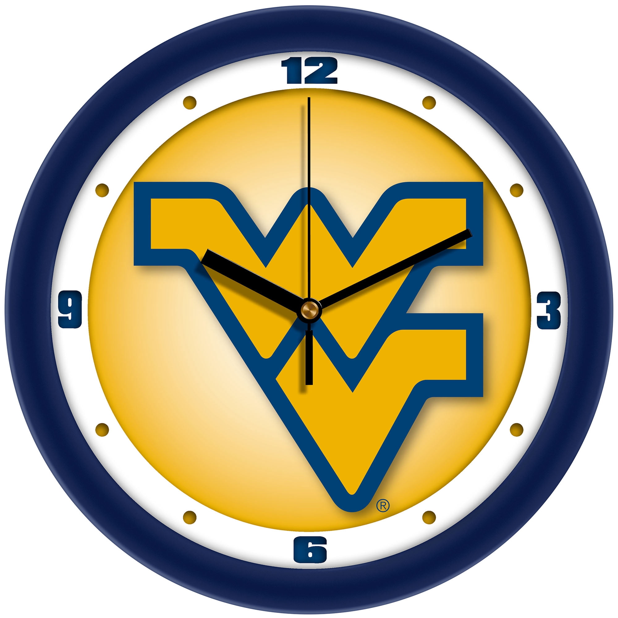 West Virginia Mountaineers 11.5'' Suntime Premium Glass Face Dimension ...