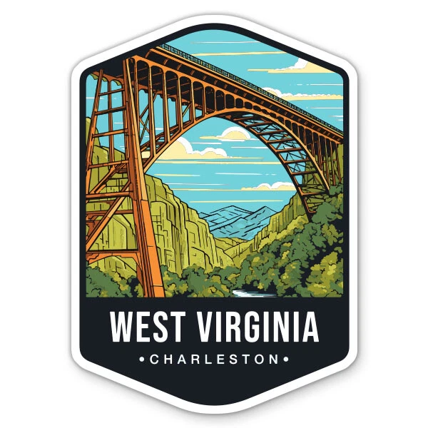 West Virginia State Badge Travel Sticker Phone Decal Water Bottle ...