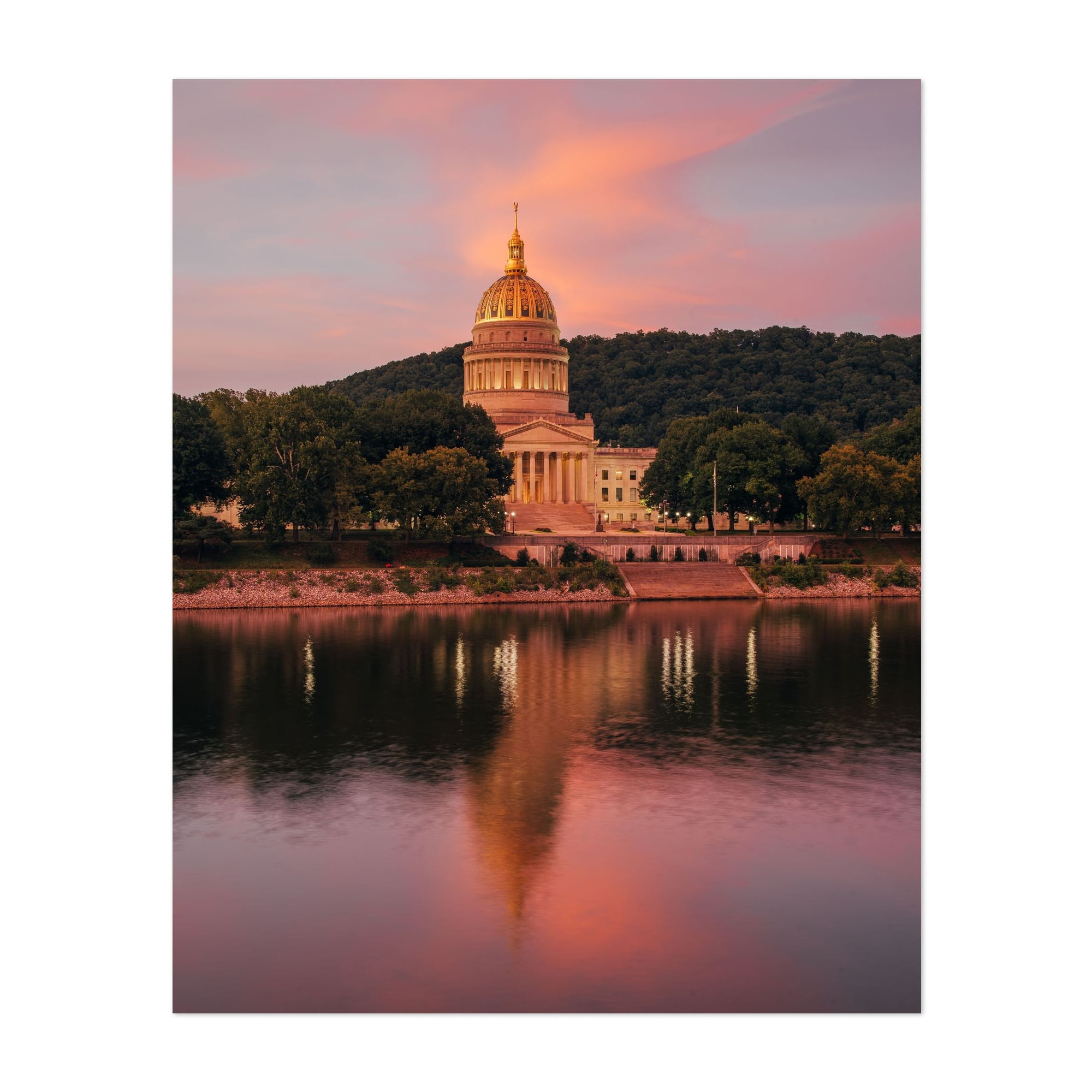 West Virginia State Capitol at Sunset - Charleston West Virginia ...