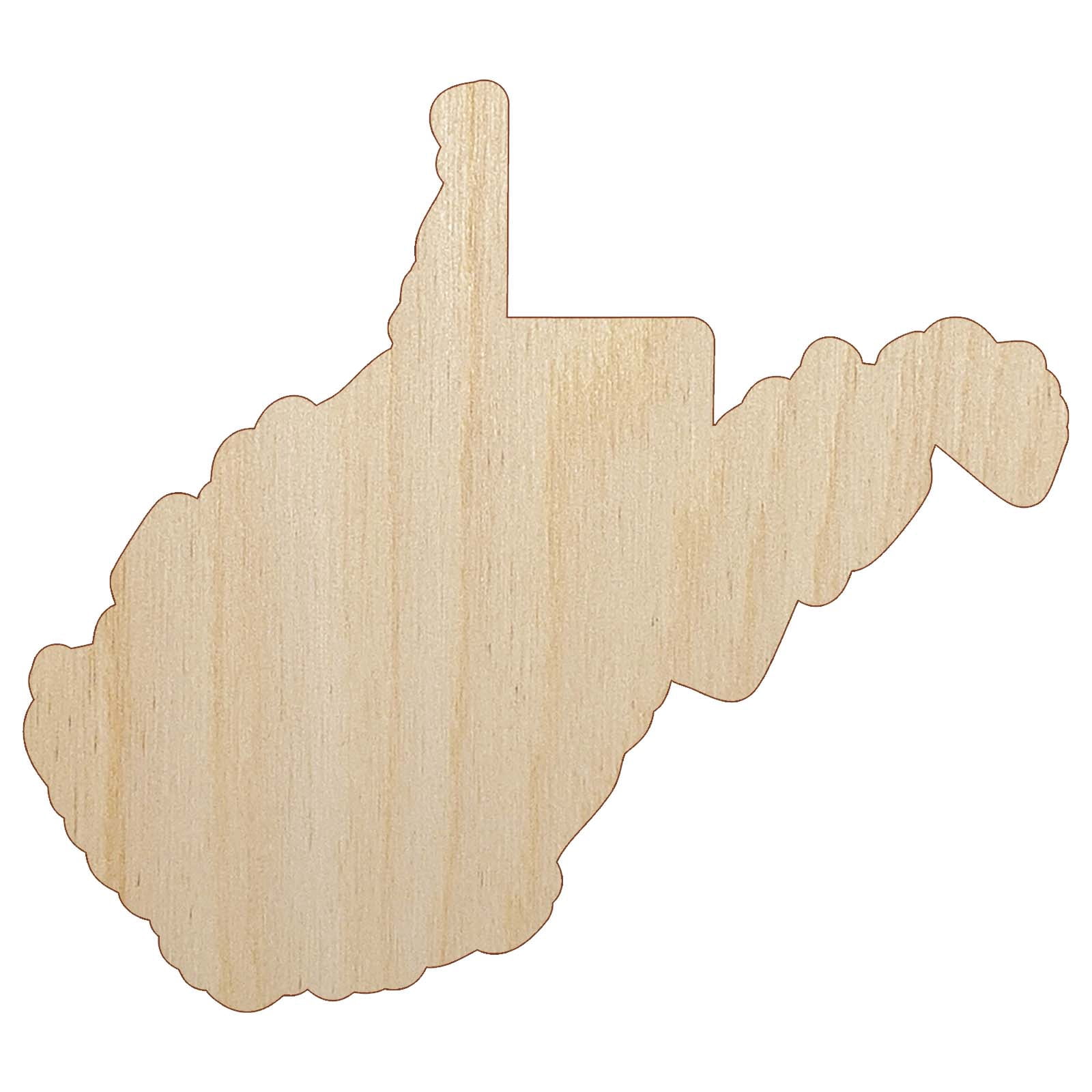 West Virginia State Silhouette Wood Shape Unfinished Piece Cutout Craft ...