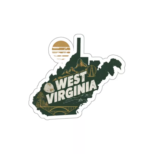 West Virginia State Vinyl Stickers Outline Design United States Of ...