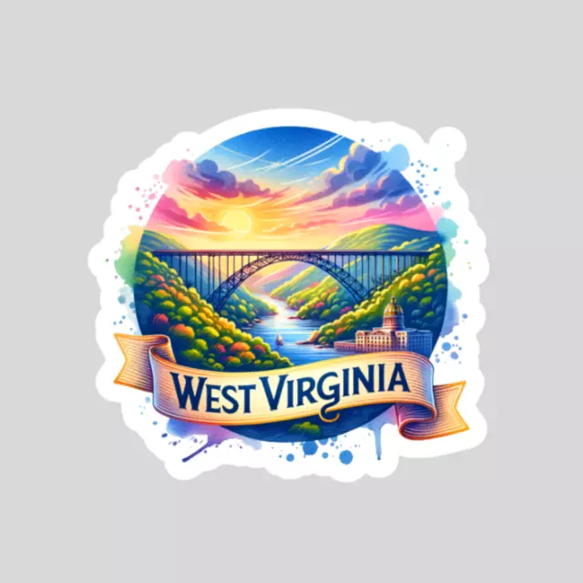 West Virginia Sticker Bridge State Novelty Car Sticker Phone Decal ...
