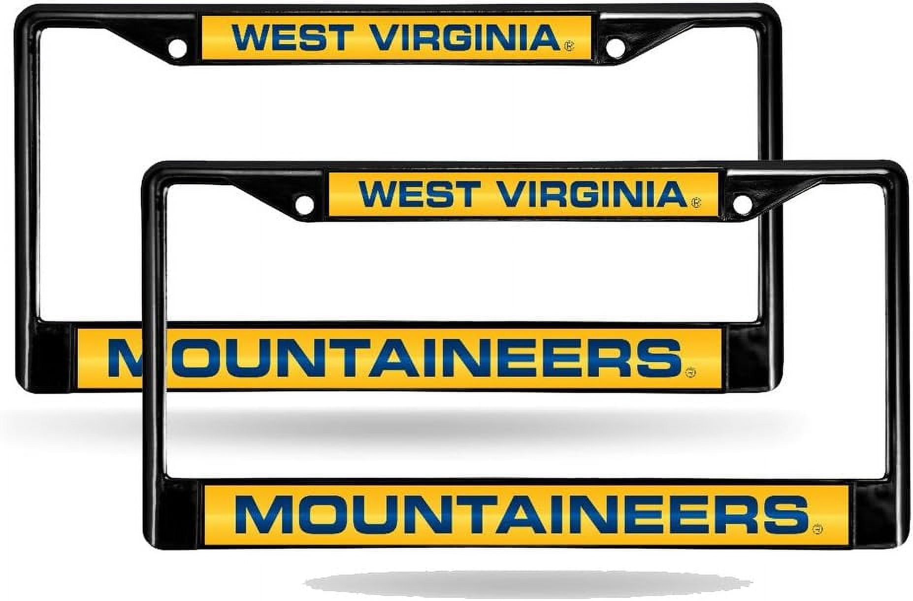 West Virginia UVW Mountaineers Black Metal (Set of 2) Laser Cut License ...