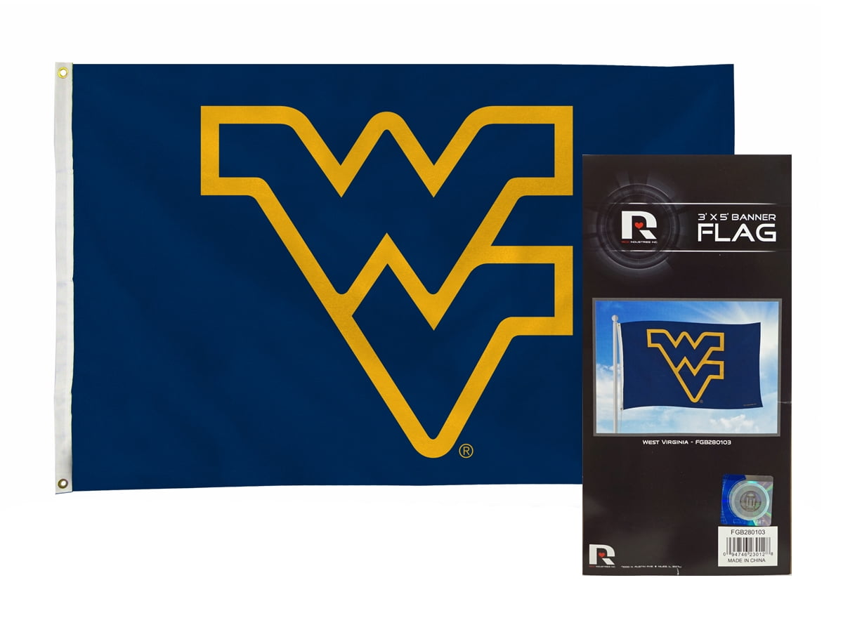 West Virginia UWV Mountaineers Indoor Outdoor 3 x 5 Banner Flag with ...