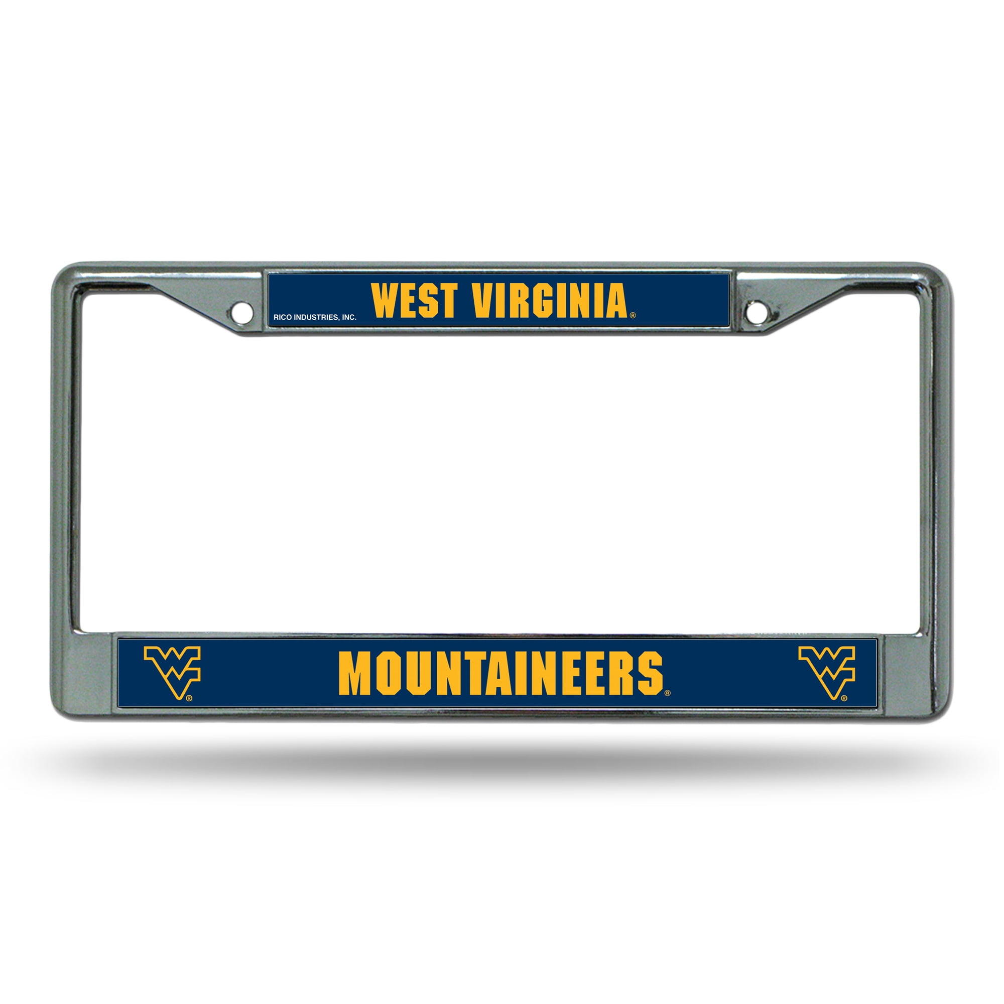 West Virginia UWV Mountaineers NCAA Chrome Metal License Plate Frame ...
