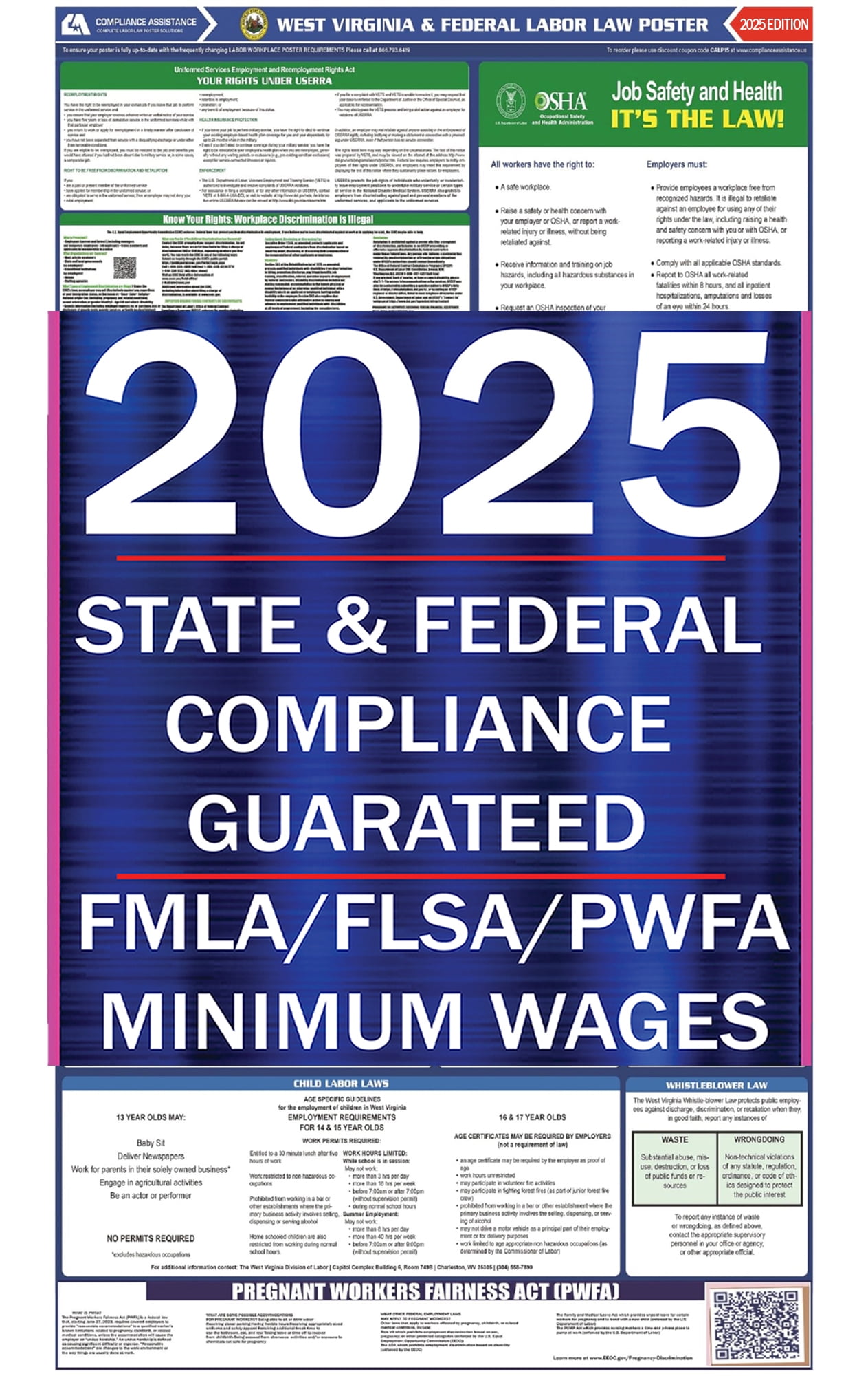 West Virginia (WV) 2025 State Labor Law Poster - State, Federal and ...