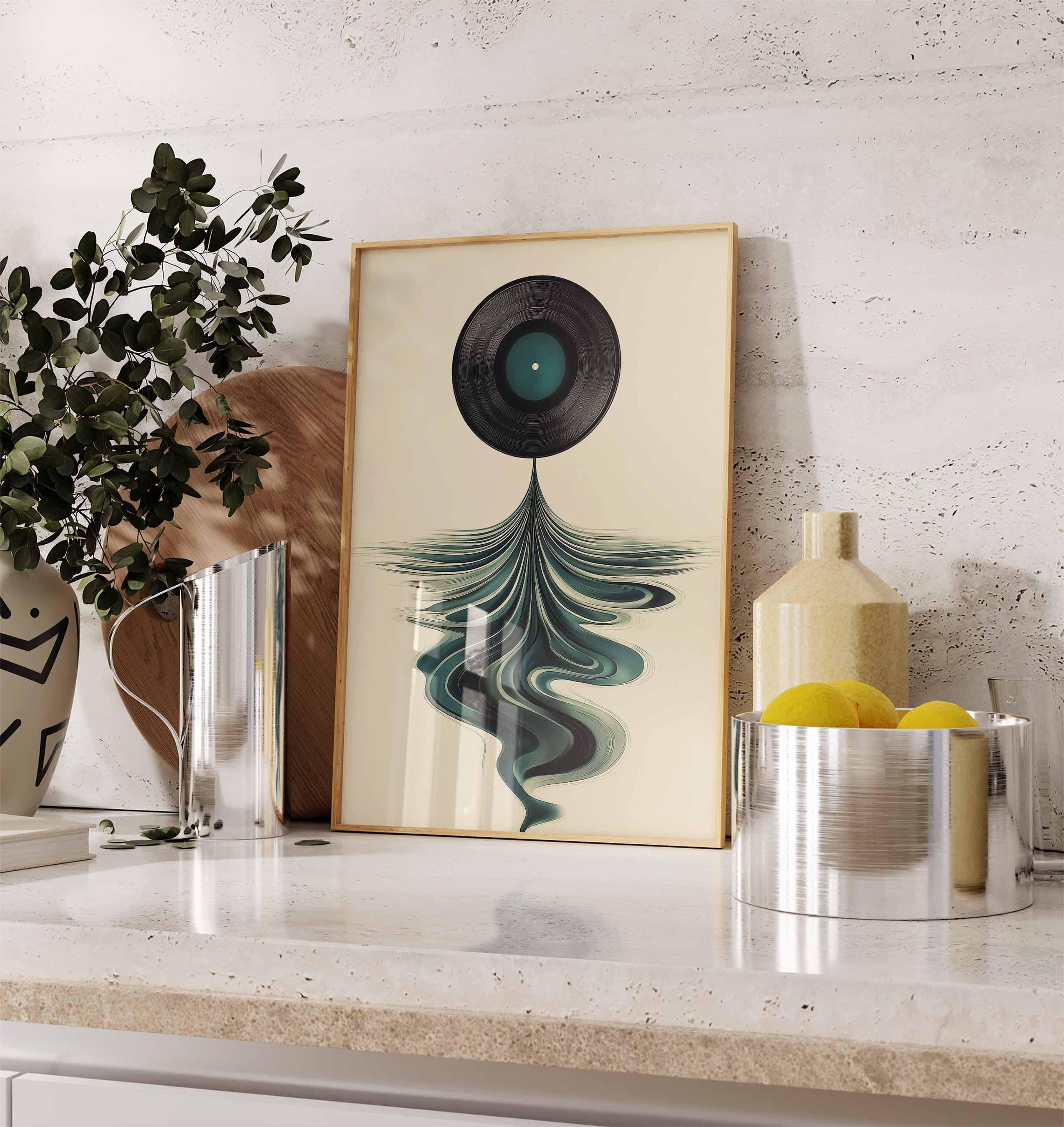 WestConfe Abstract Vinyl Record Poster – Modern Music Art, Retro Vinyl ...