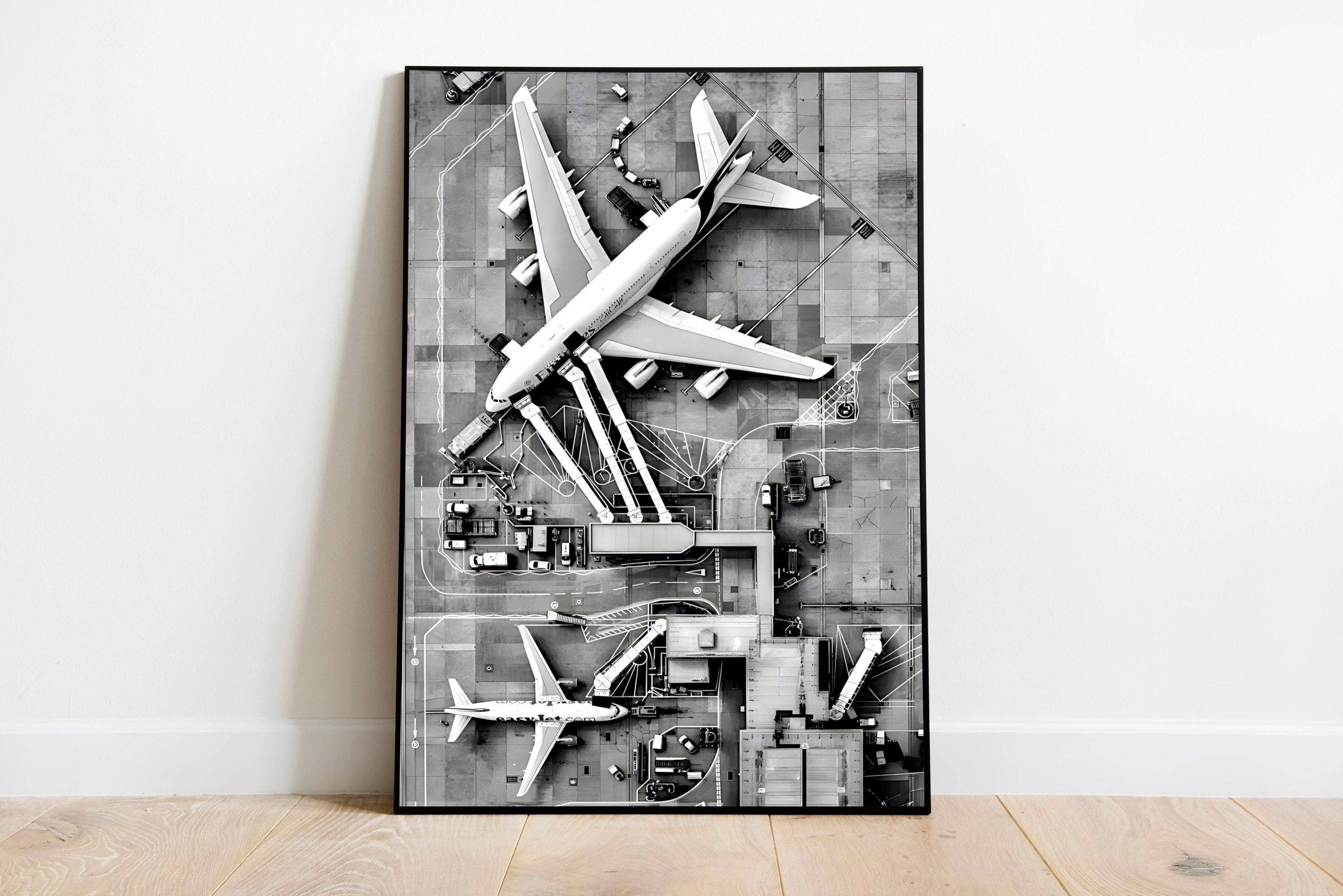 WestConfe Airport Poster | Aerial View Art | Airbus A380 Wall Art ...
