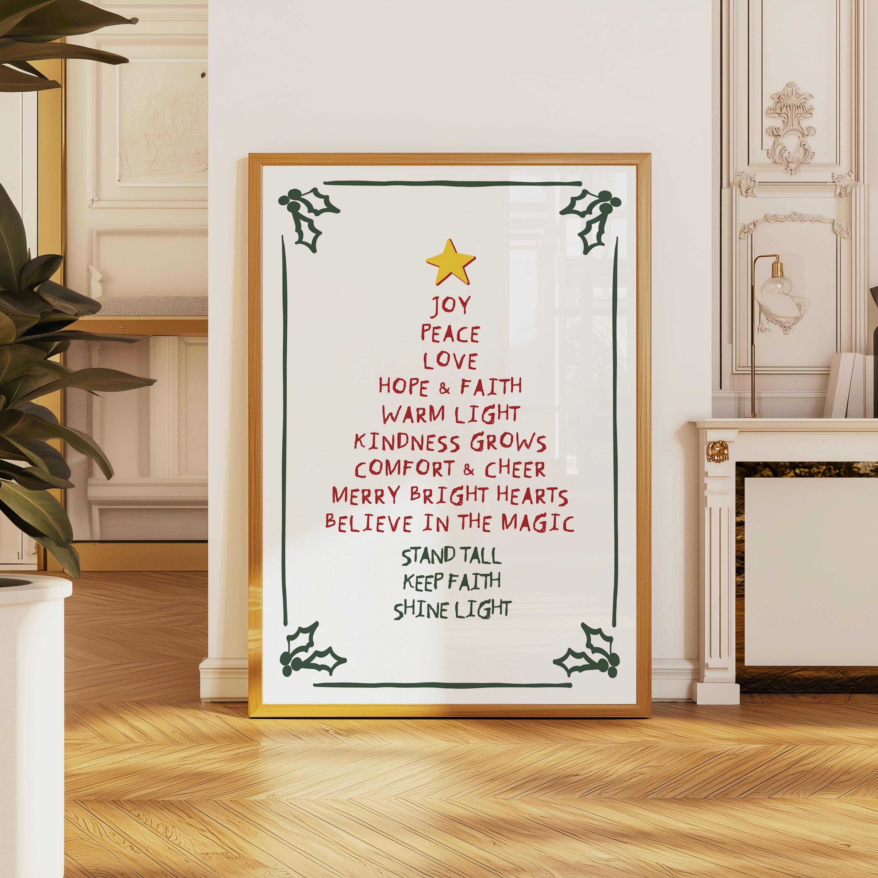 WestConfe Christmas Affirmation Tree Poster | Scandinavian Holiday ...