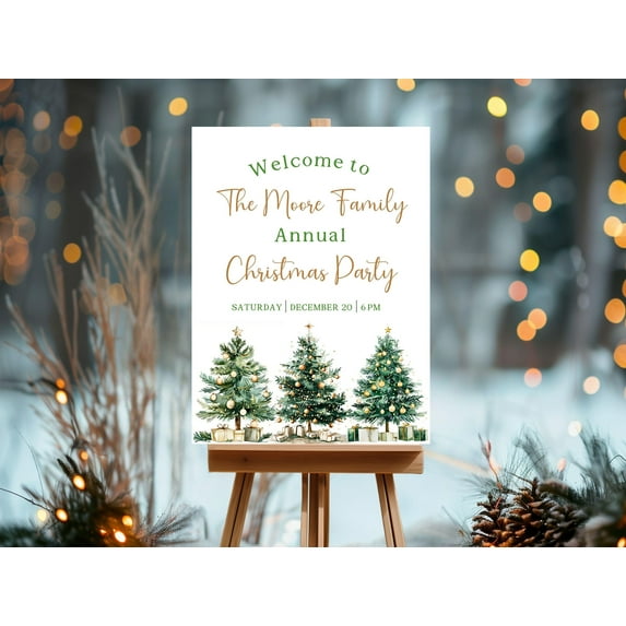 WestConfe Christmas Welcome Sign Template Editable Holiday Entrance ...