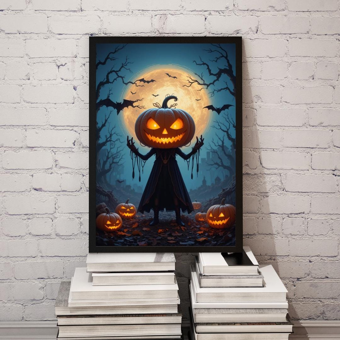 WestConfe Halloween Witch Poster: Creepy Ghosts, Pumpkins Fright Wall ...