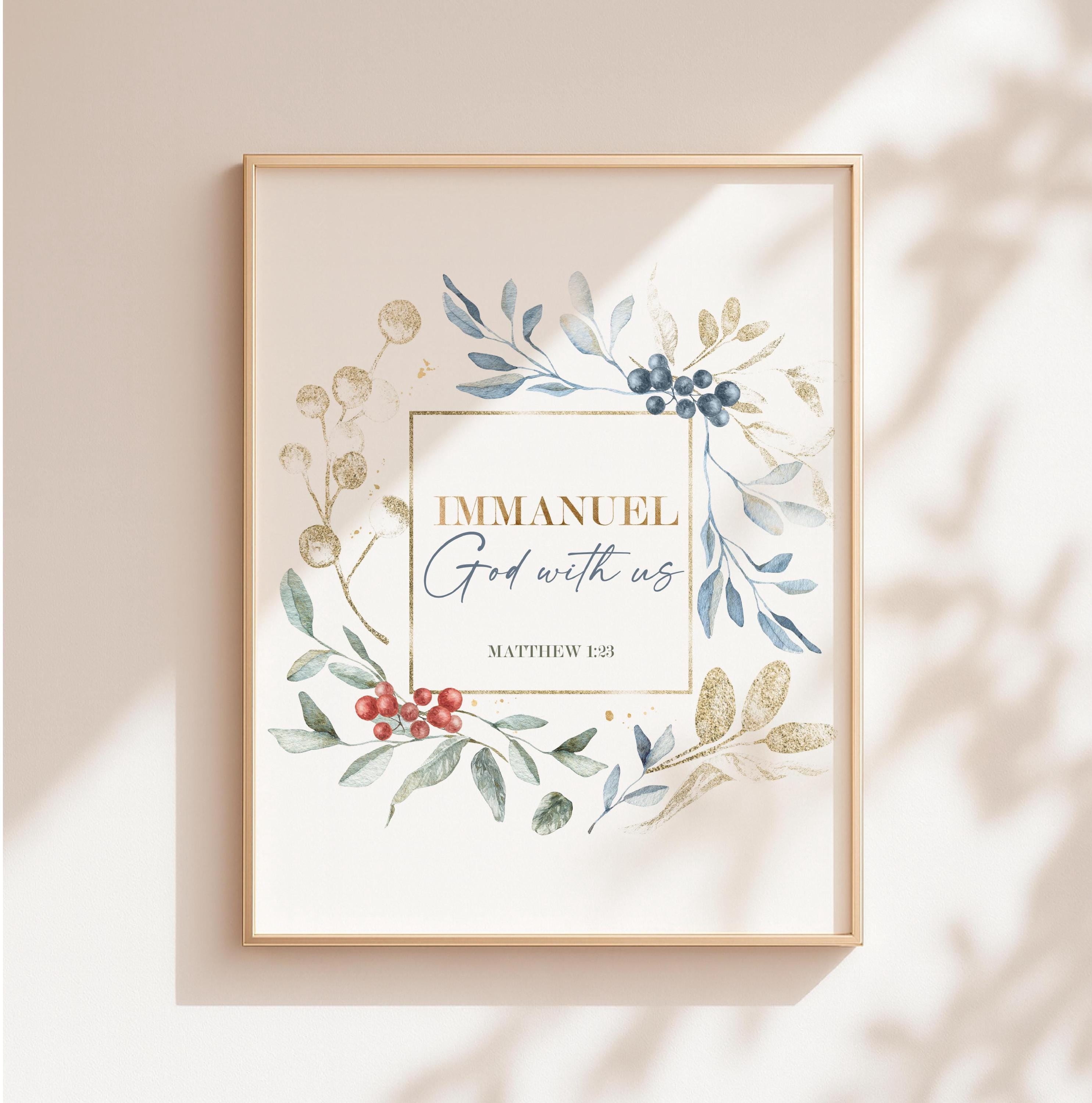 WestConfe Immanuel God With Us Christmas, Bible Verse Christmas Poster ...