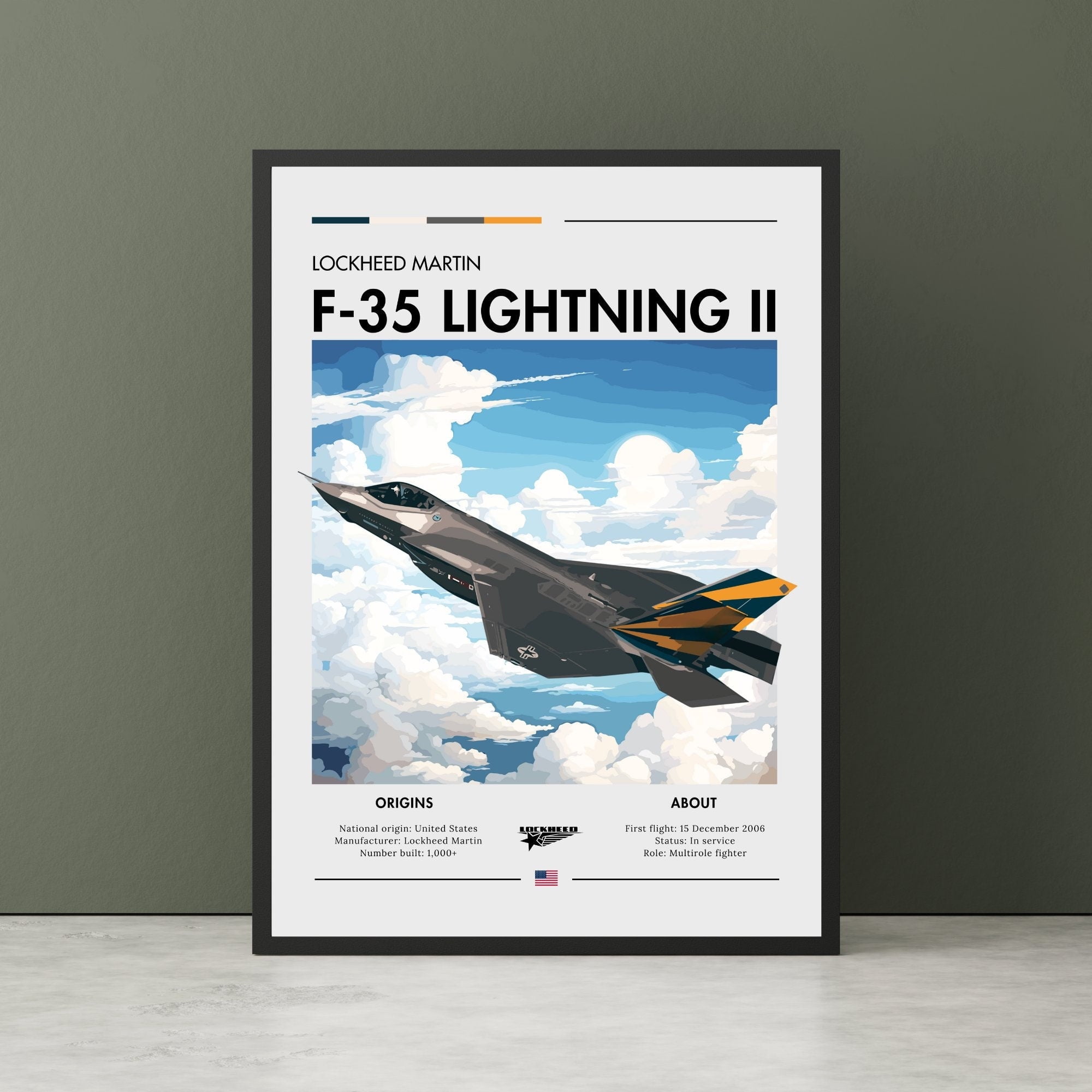 WestConfe Lockheed Martin F-35 Lightning II Print - USAF Aviation ...