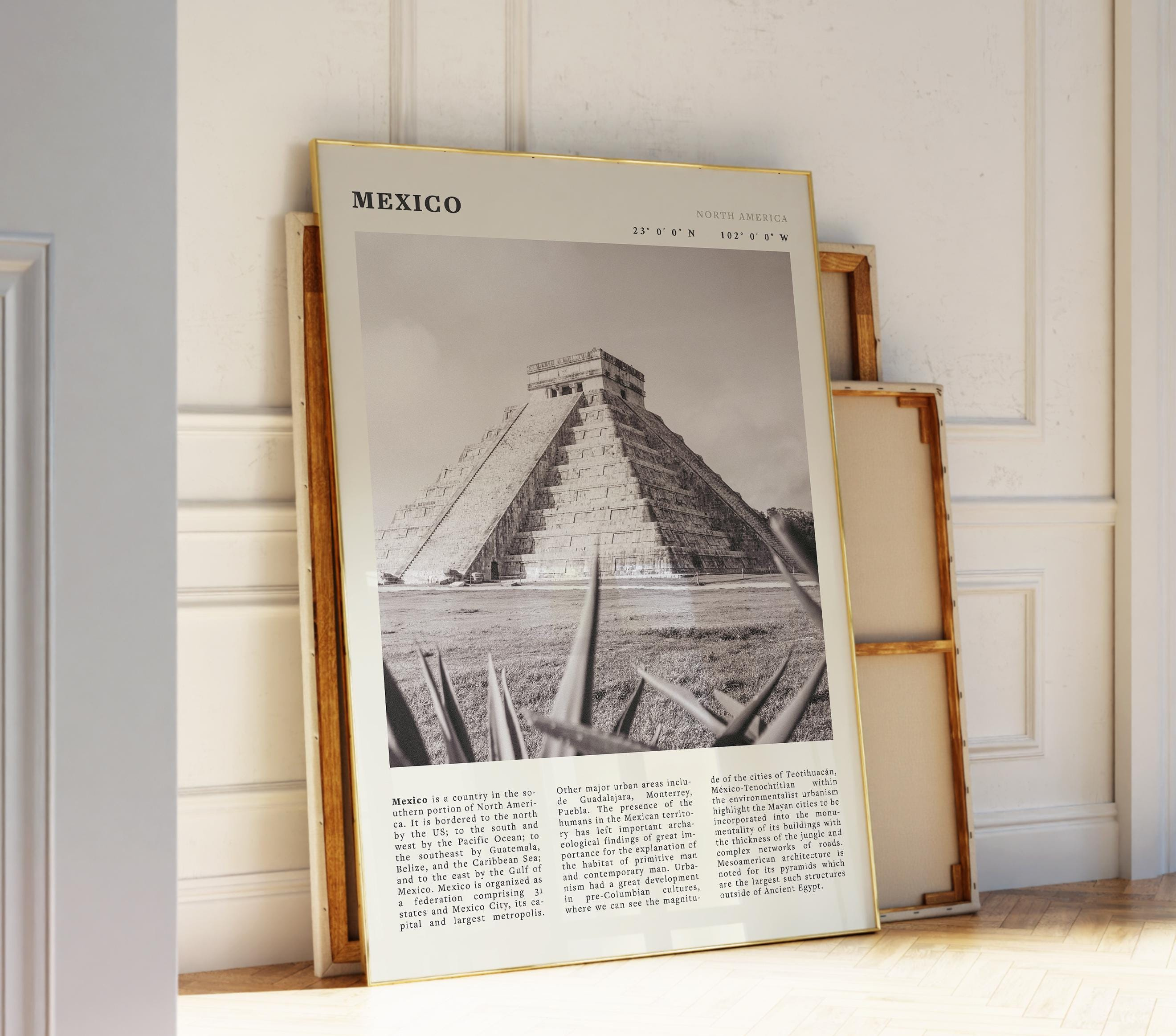WestConfe Mexico Black & White Travel Poster | Chichen Itza Print ...