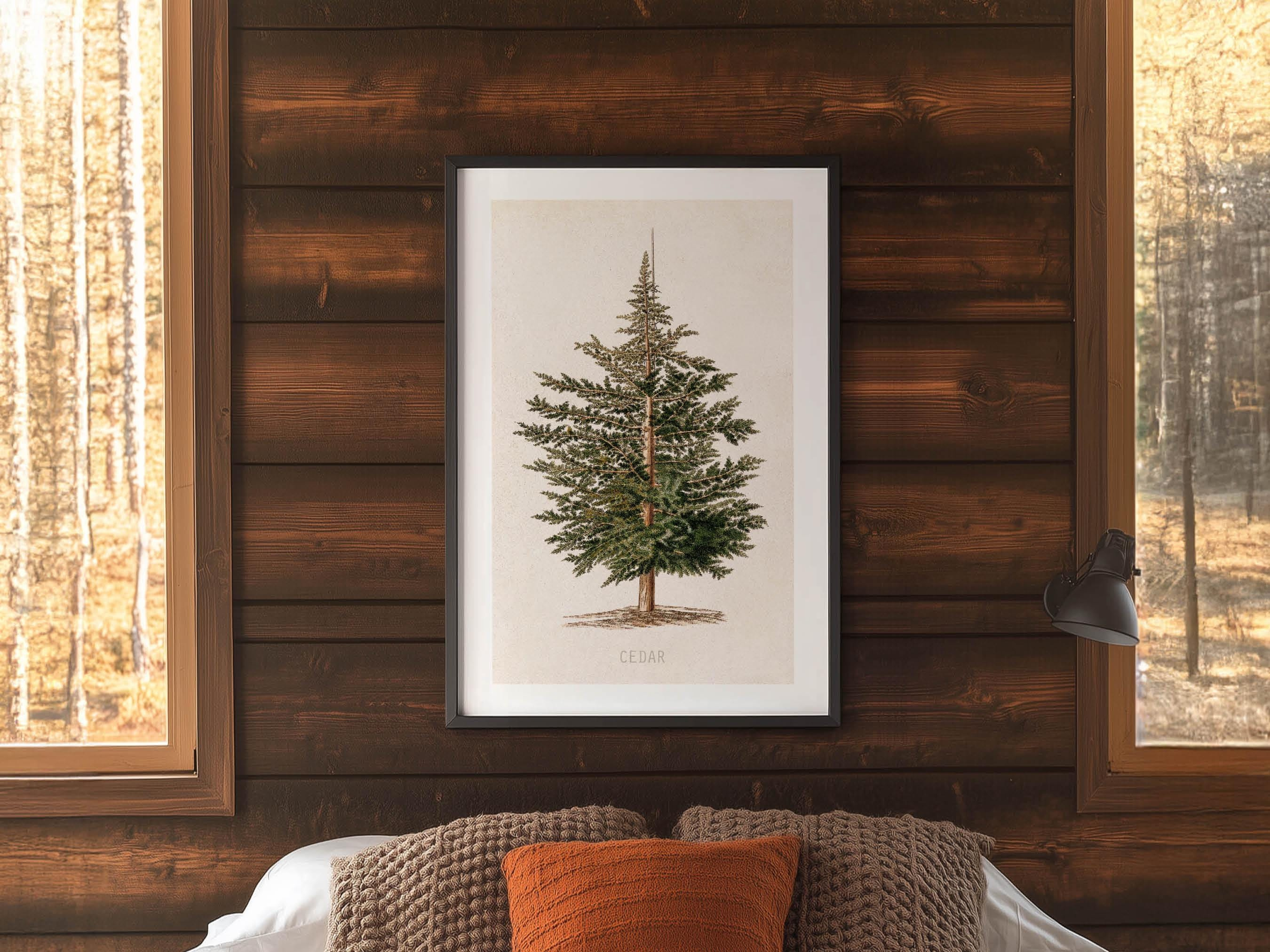 WestConfe Retro Cedar Print Outdoors Art Cedar Tree Poster Outdoorsy ...