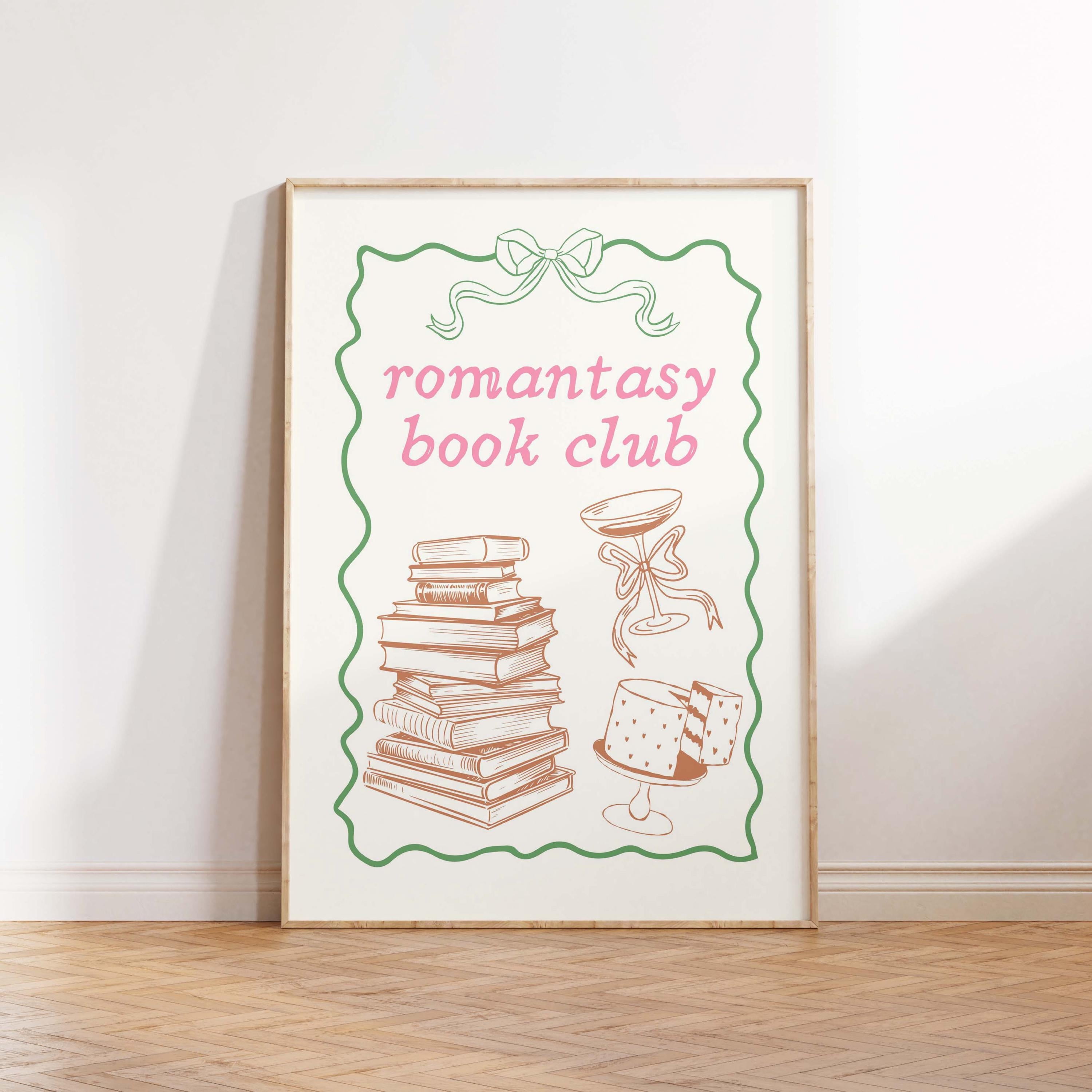 WestConfe Romantasy Book Club Print: Bookish Wall Decor, Cozy Reading ...