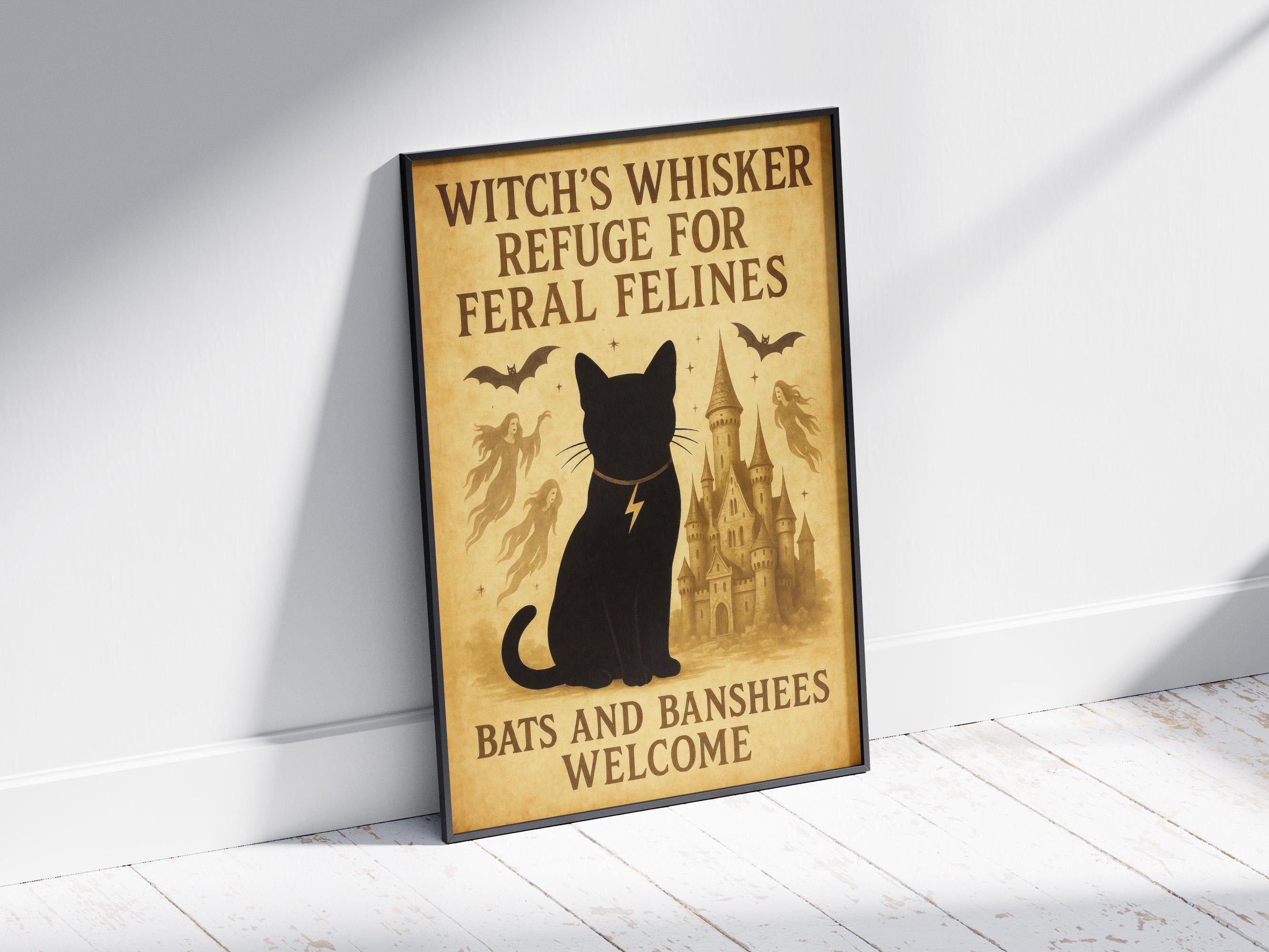 WestConfe Spooky Halloween Art Sign, Halloween Gallery Poster ...