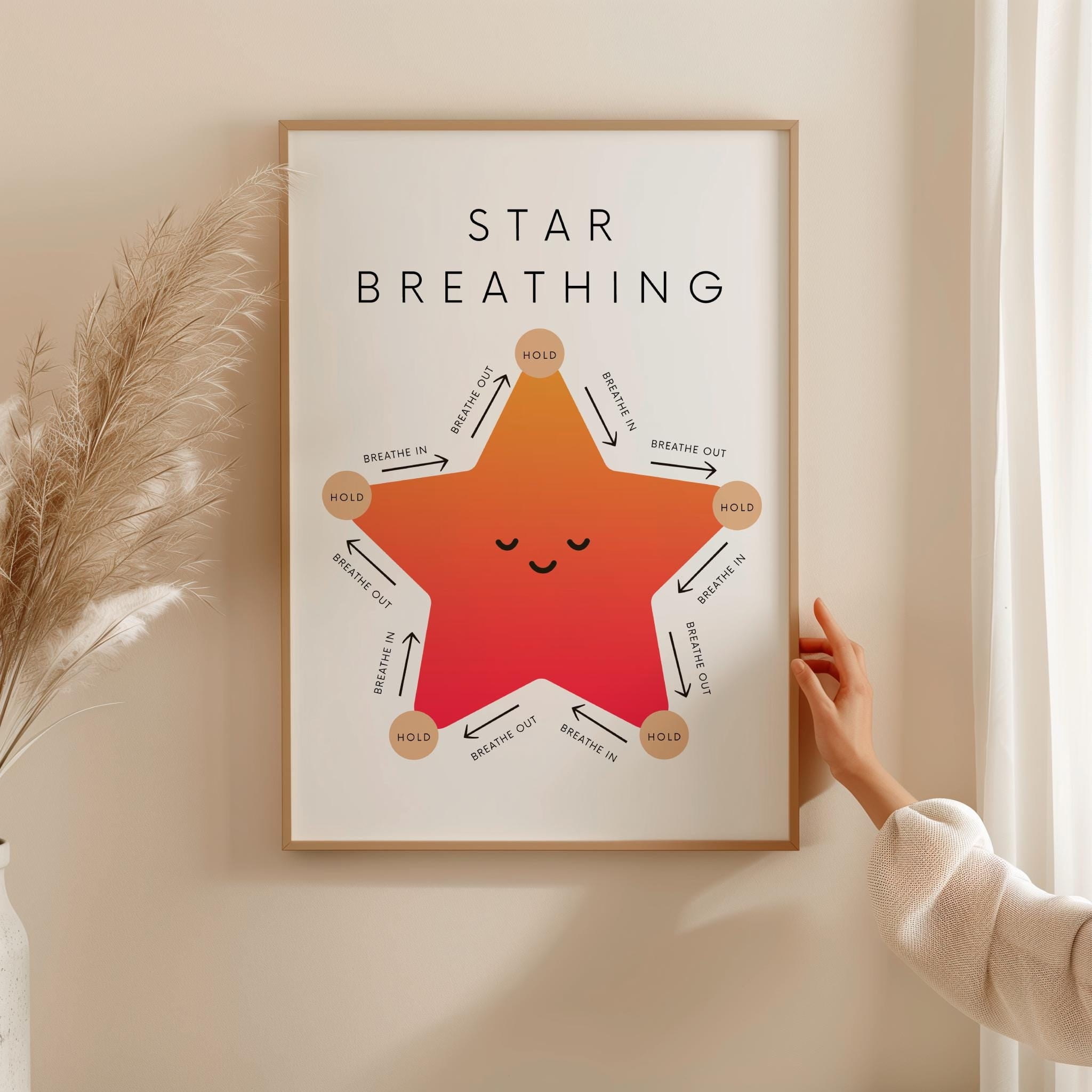 WestConfe Star Breathing Poster, Calming Corner, Mindfulness Poster ...