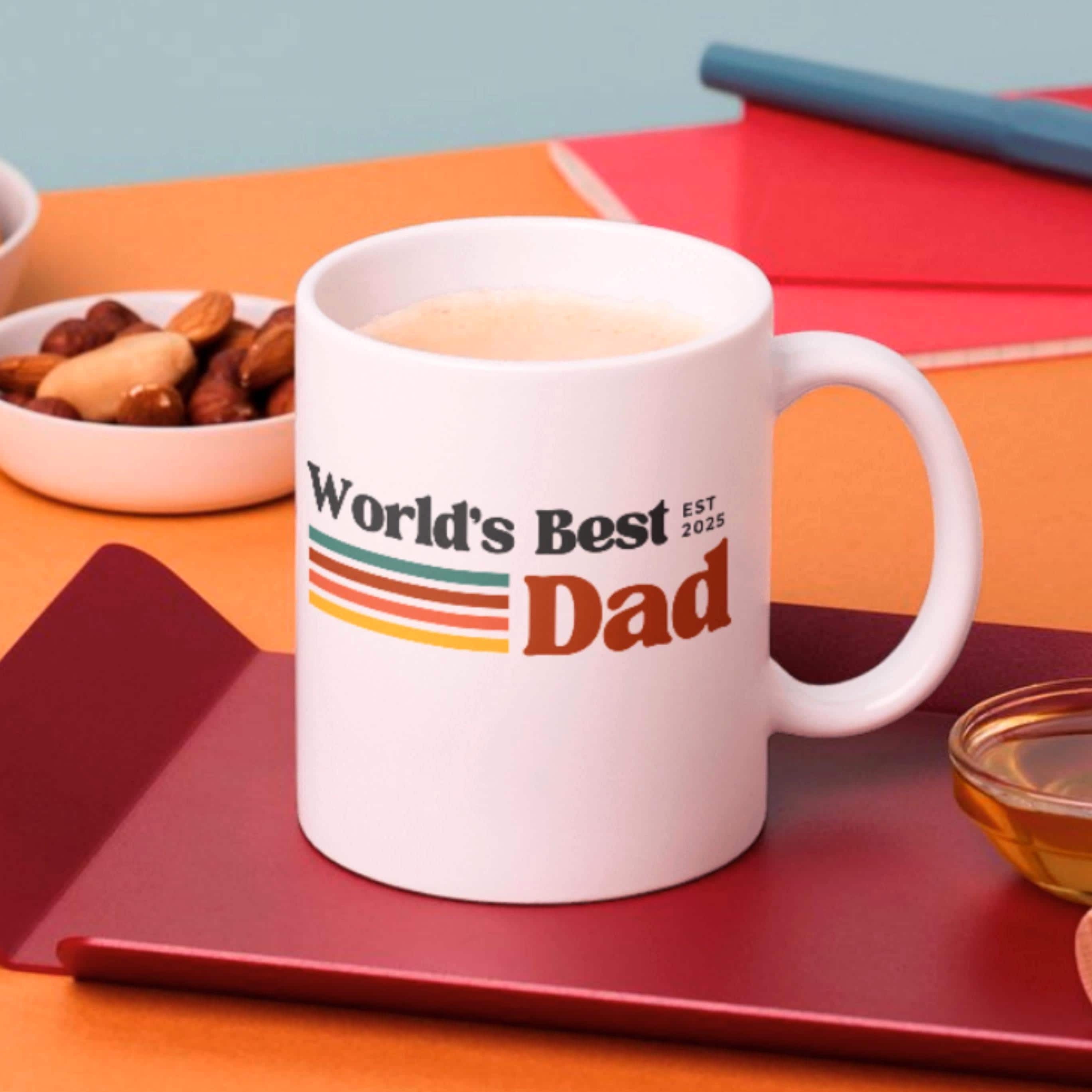 WestConfe World's Best Dad Mug Retro Dad Coffee Mug Father's Day Gift ...