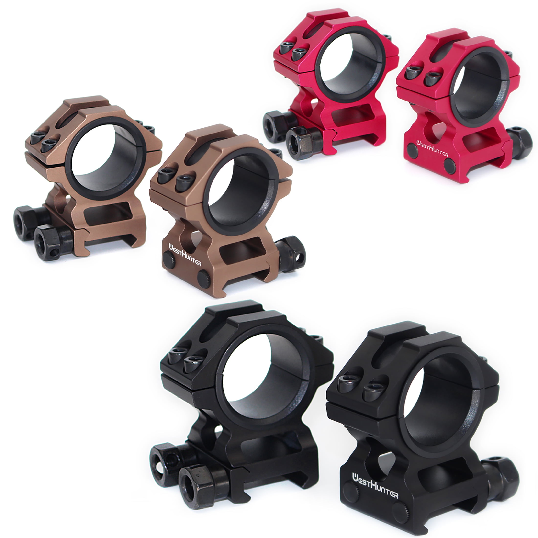 WestHunter WH5118C Picatinny Scope Rings, 1 in/30mm | Low Profile, 3 ...