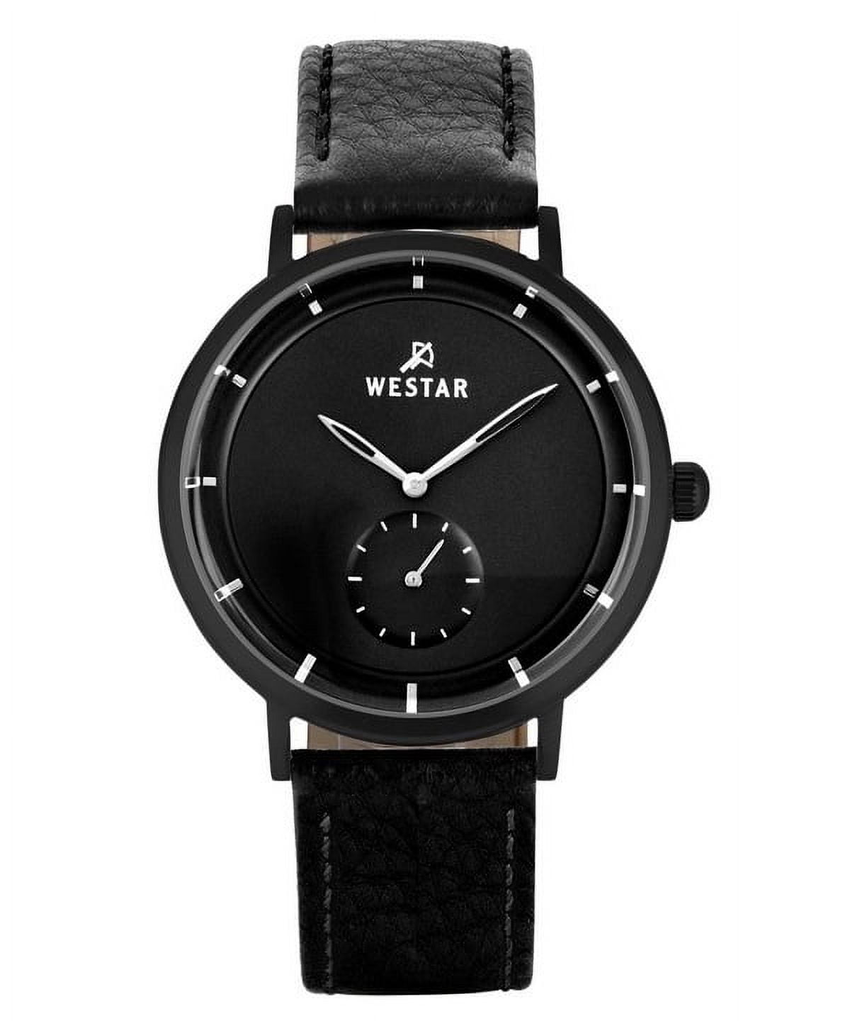 Westar Profile Leather Strap Black Dial Quartz 50246BBN103 Men's Watch ...