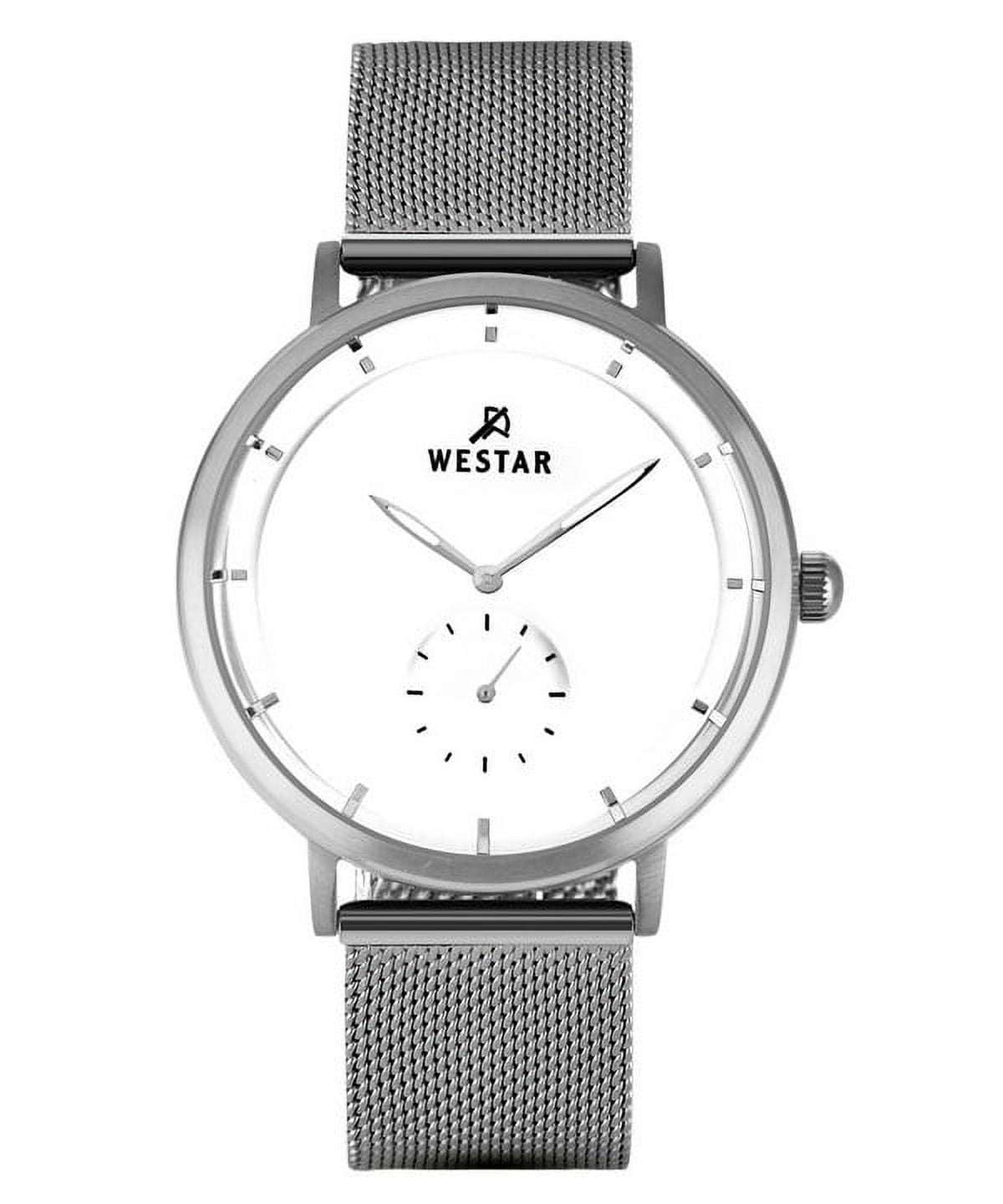 Westar Profile Stainless Steel Mesh White Dial Quartz 50247STN101 Men's ...