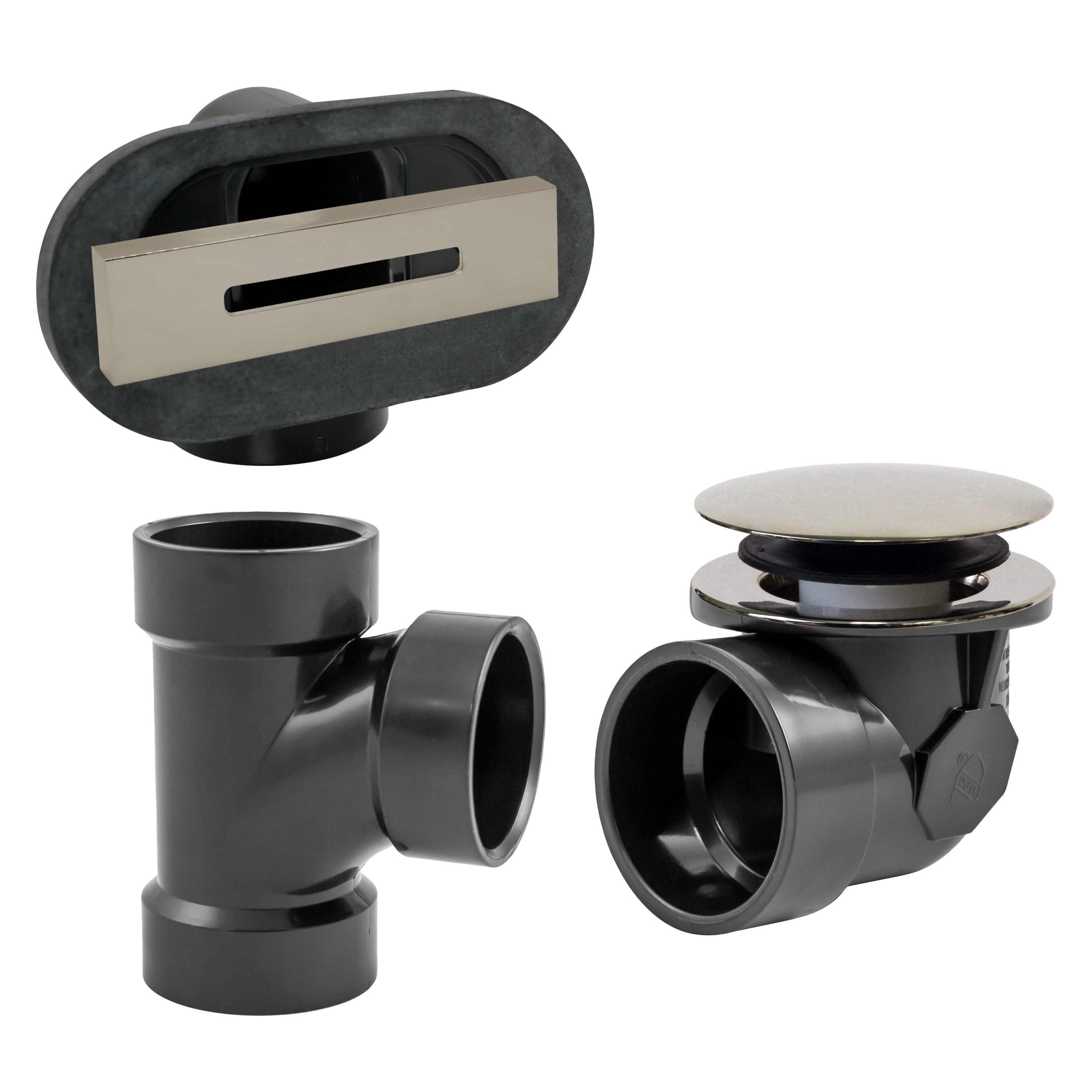 Westbrass 1-1/2" Coarse Thread Tip-Toe Bathtub Drain with Linear ...