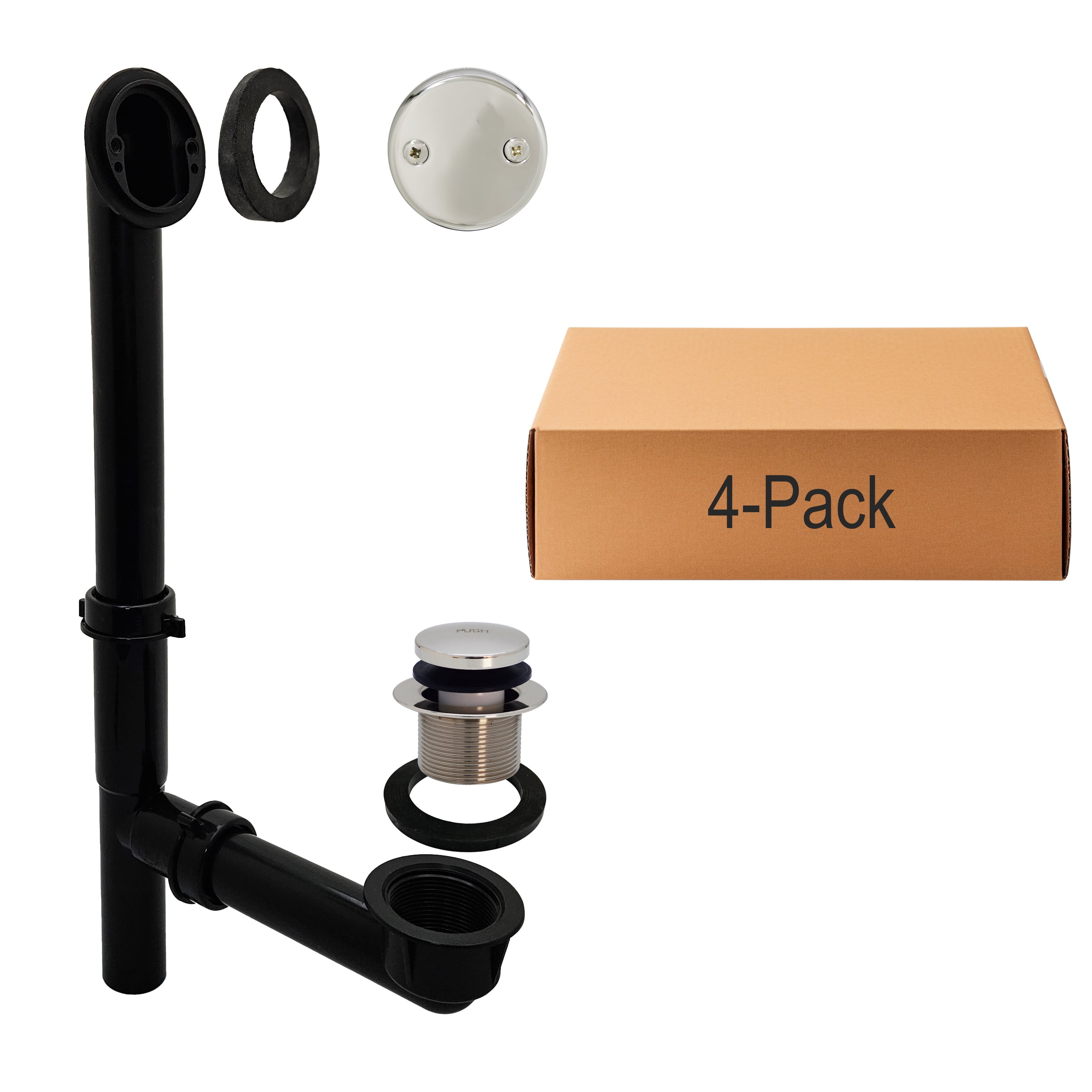 Westbrass 14" Black Polypropylene Tip-Toe Drain Bathtub Assembly with 2 ...